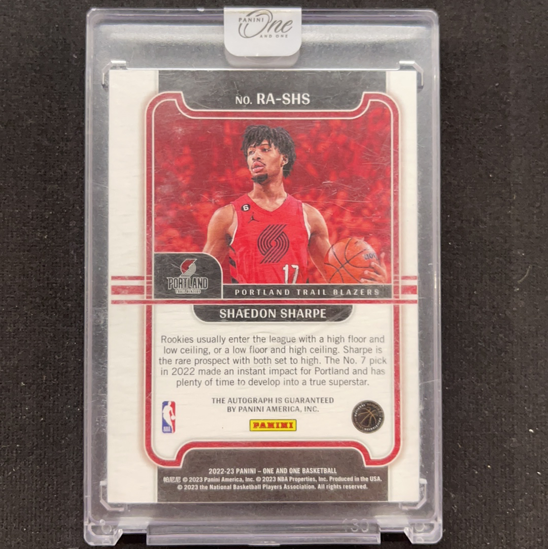 【大富翁拍卖0手续费到卡预付9成】2022-23 Panini One and One Shaedon Sharpe RC OAO 开拓者 谢 ...