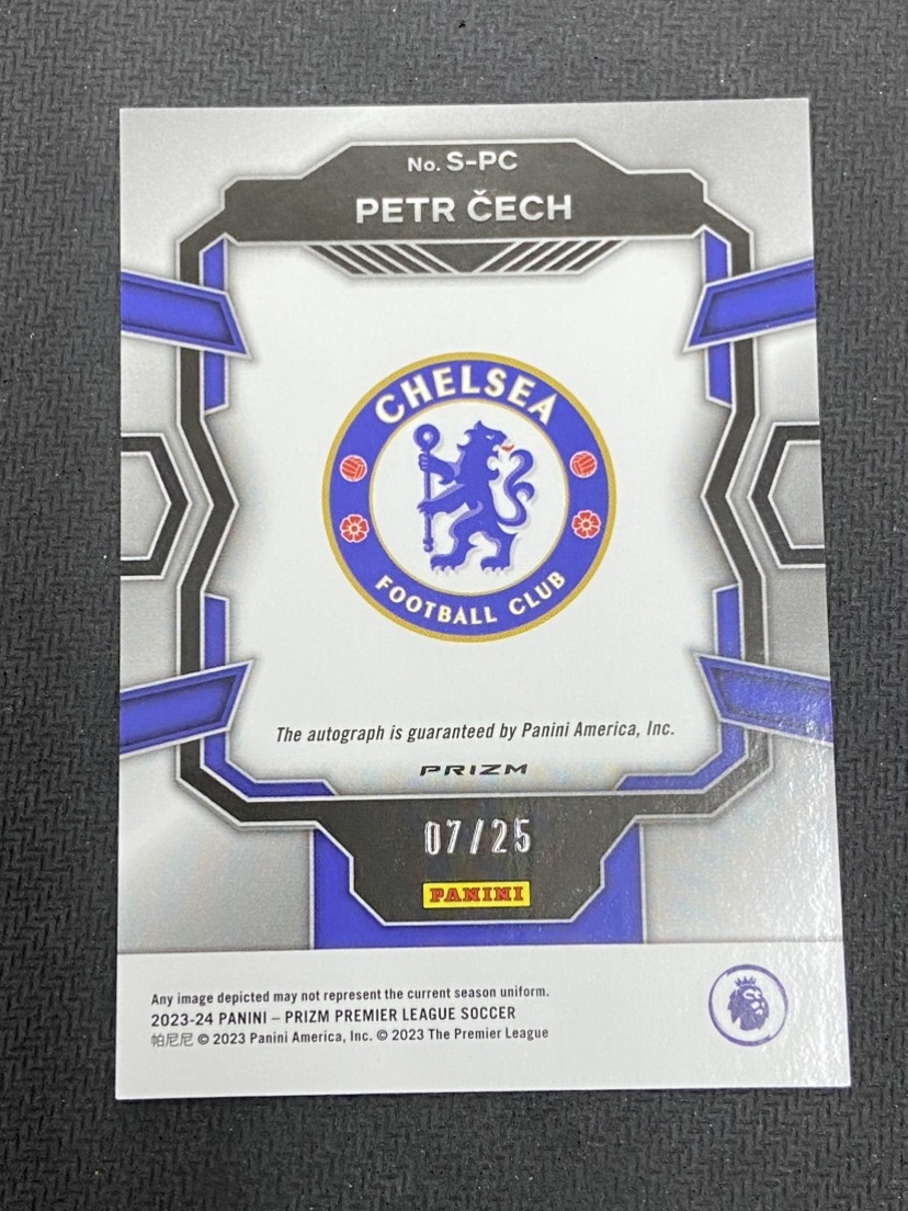 【十元拍卖】2023-24 panini Prizm 英超 切尔西 Petr Cech 切赫 门神 07/25编 紫折 签字 折射 卡品如图 ...