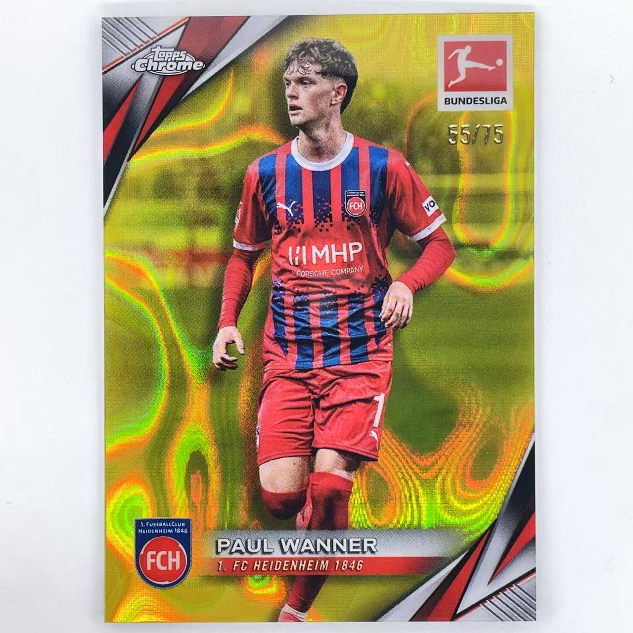 2024-25 Topps Chrome Paul Wanner 德甲TC 德国 海登海姆 拜仁 保罗 万纳 75编 低编 黄折 穆夏拉凯恩奥 ...