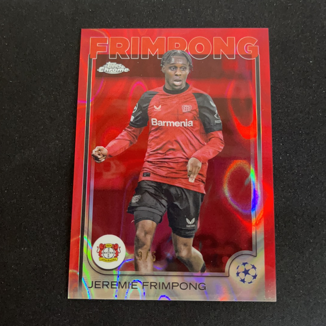 2025 Topps Chrome Jeremie Frimpong 【SS】欧冠 TC 勒沃库森 弗林蓬 红折 红熔岩折射 3/5编 超低编 ...