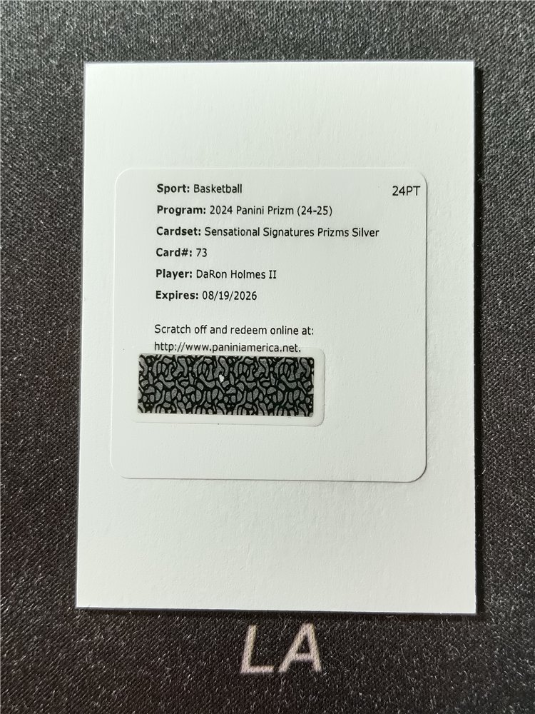 【LA拍卖】2024-25 Panini Prizm DaRon Holmes II 新秀RC 达隆 霍姆斯二世 掘金 潜力新秀 ...
