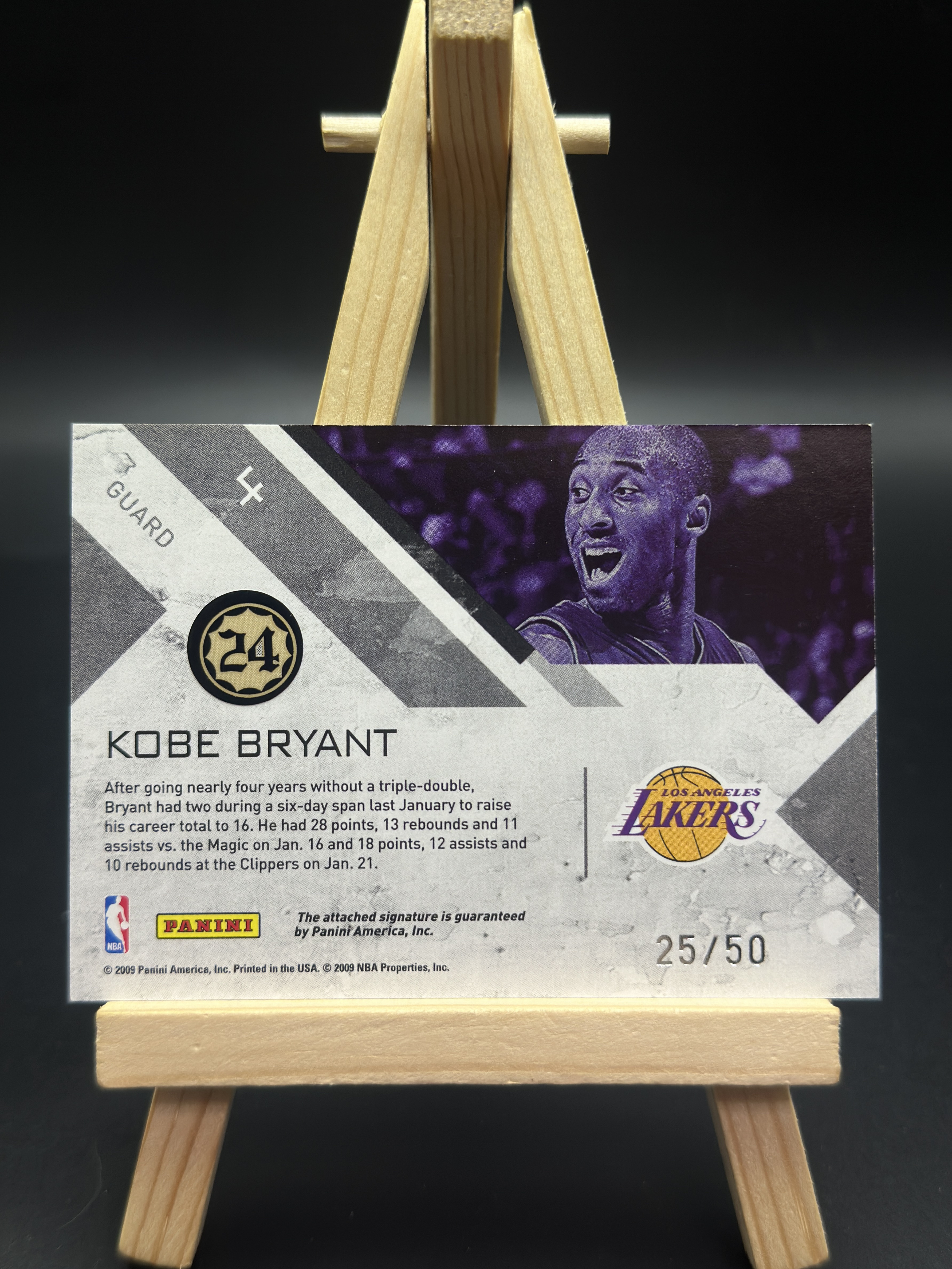 2009-10 panini threads Kobe Bryant 元年 洛杉矶湖人 科比 布莱恩特 签字 25/50编 签字 卡签 大 ...
