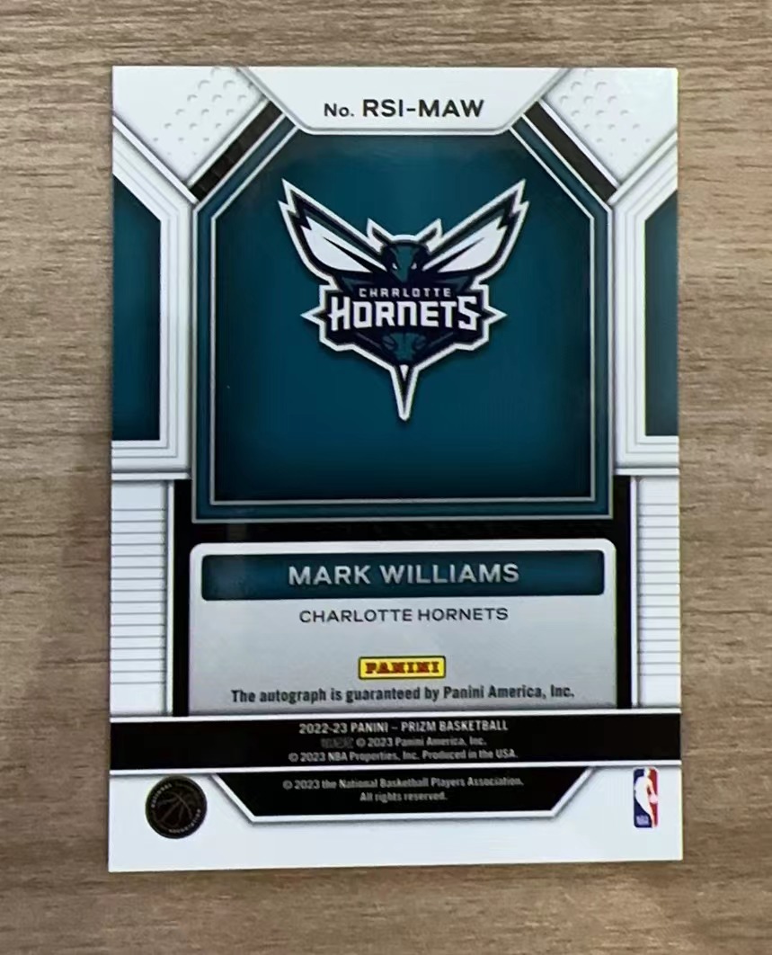 2022-23 Panini Prizm Mark Williams RC 【肥波球星卡】Pz系列 黄蜂 马克 威廉姆斯 签字 新秀签 新秀 ...