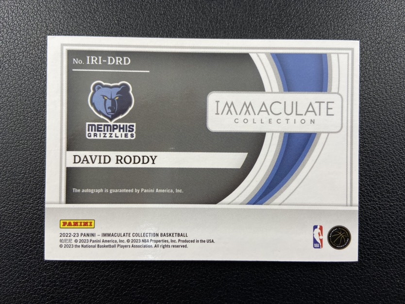 【追梦卡社】2022-23 immaculate rookie david roddy autograph 灰熊 新秀 大卫 罗迪 介绍签 ...