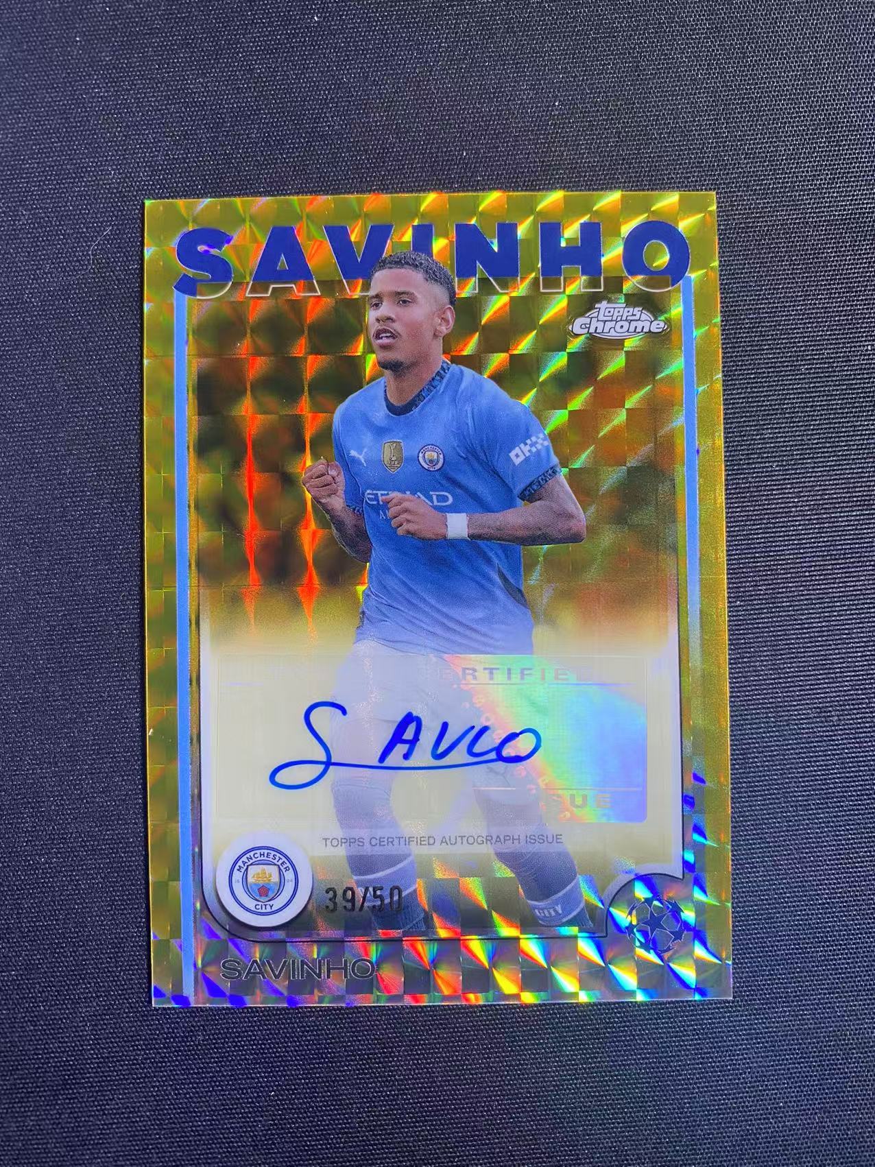 2025 【六六代卖 预付快速回款】 topps chrome Savinho 欧冠TC 足球 巴西 曼城 萨维尼奥 折射 金折 金几何折 金 ...