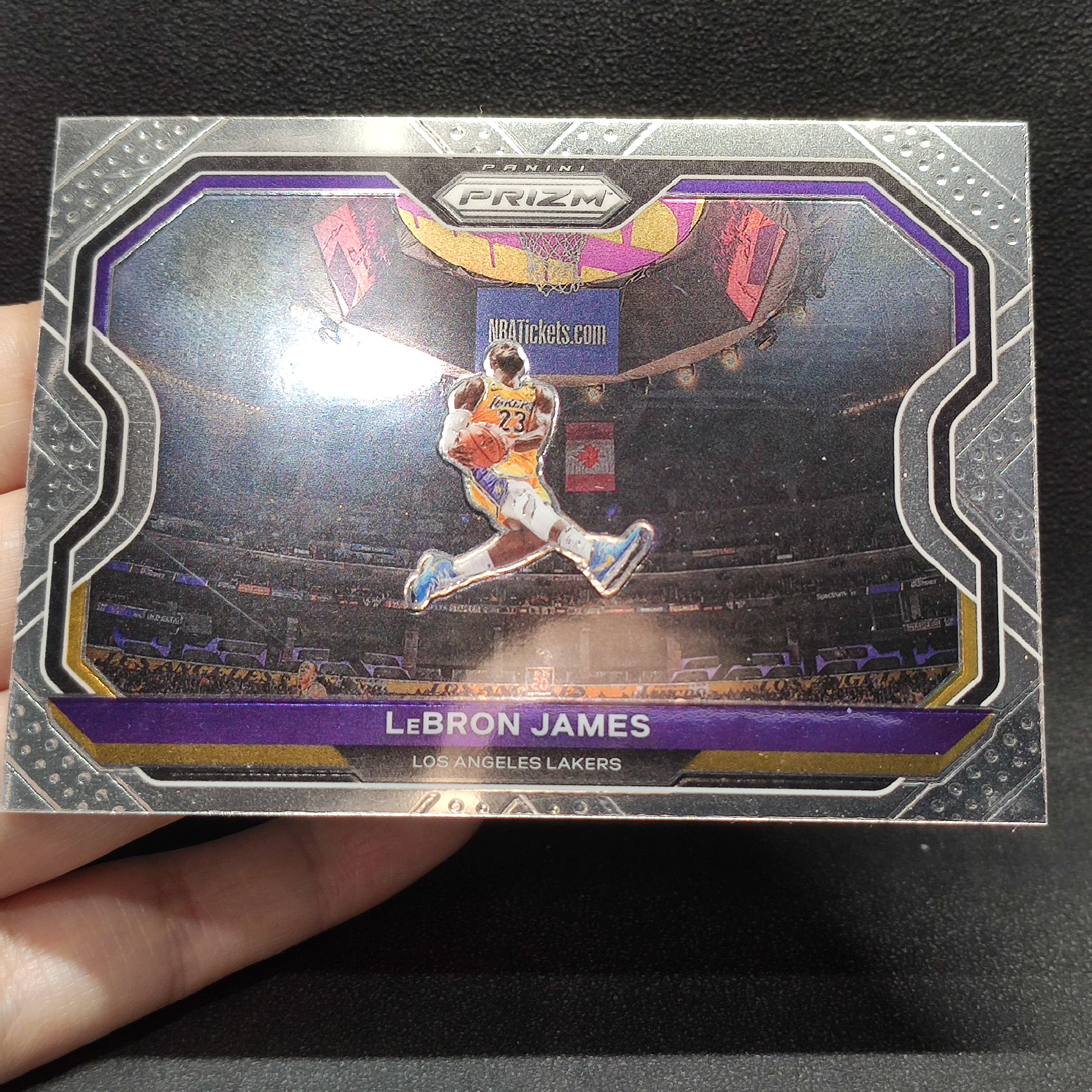 【大腿代卖】lebron James 勒布朗詹姆斯 2020 21 Prizm Base 唯一横版 剪刀脚 剪刀腿 选图致敬科比 湖人队 历史