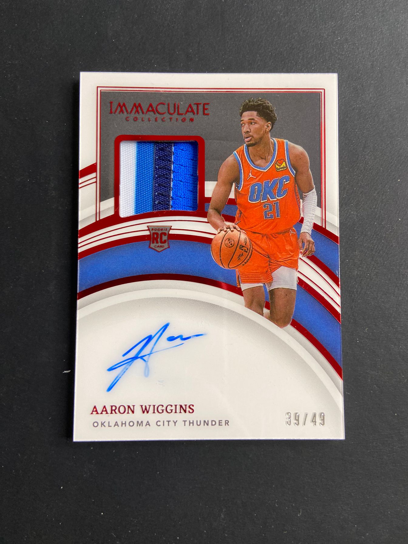 2021 22 Panini Immaculate Aaron Wiggins Rc 【肥猫代卖】登登噔噔 爱咪咪 雷霆 新秀 阿隆维金斯