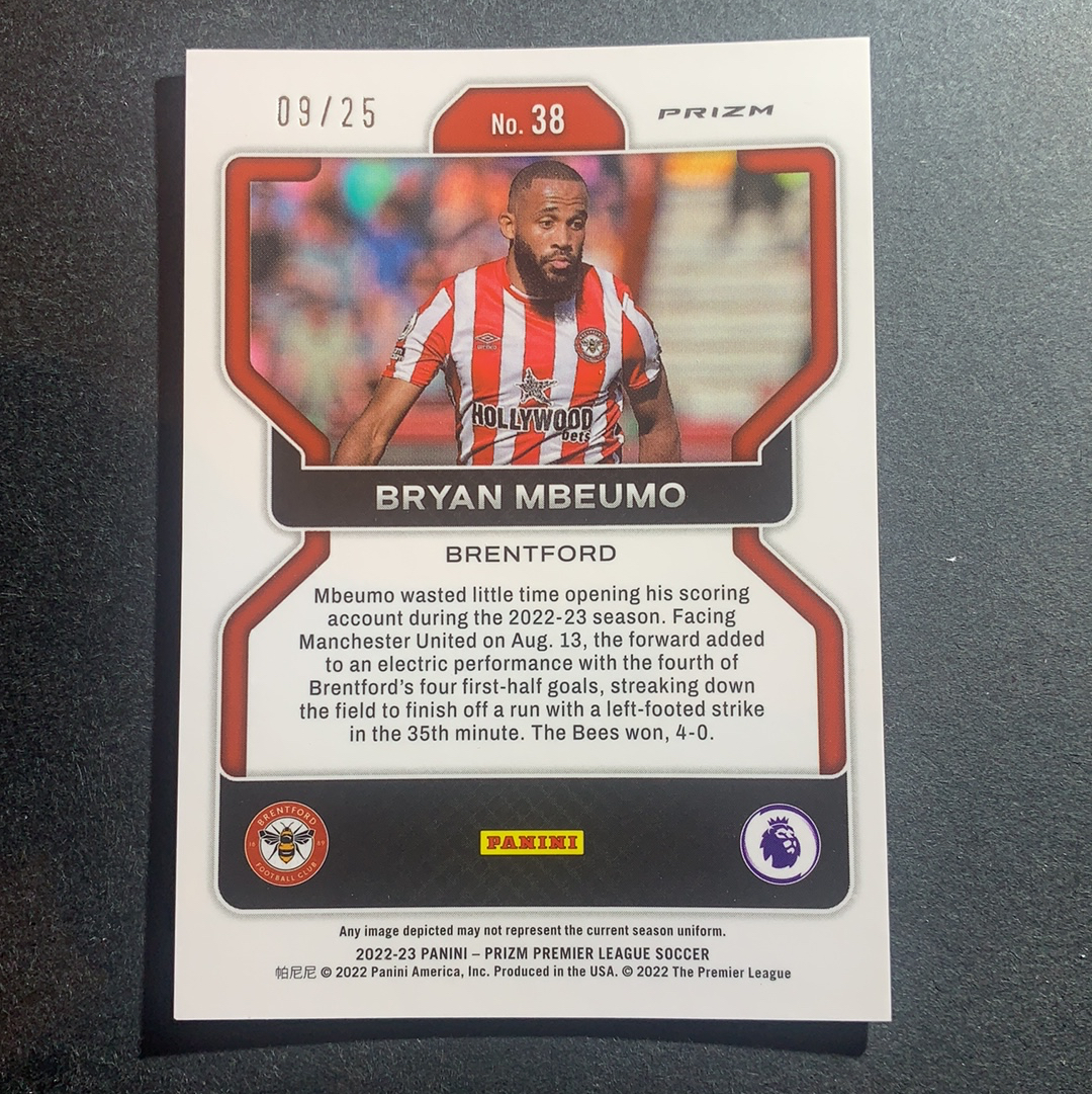 2022-23 Panini Prizm Bryan Mbeumo 姆贝莫 小蜜蜂 英超 PZ 折射 紫折 带编 09/25 编 实卡精美 ...