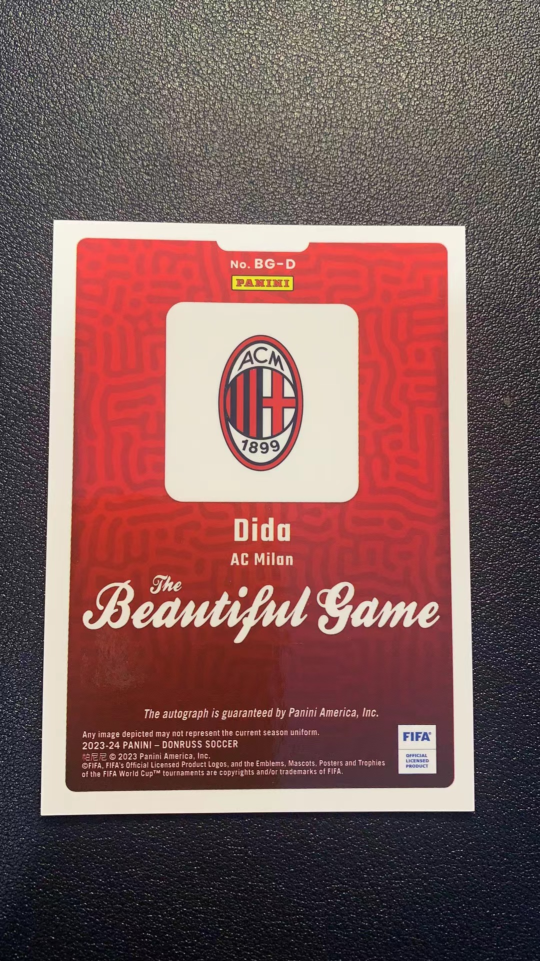 2023-24 Panini Donruss Dida 杜蕾斯 美丽比赛 迪达 AC米兰 签字完美签卡品如图 Eaton 卡淘