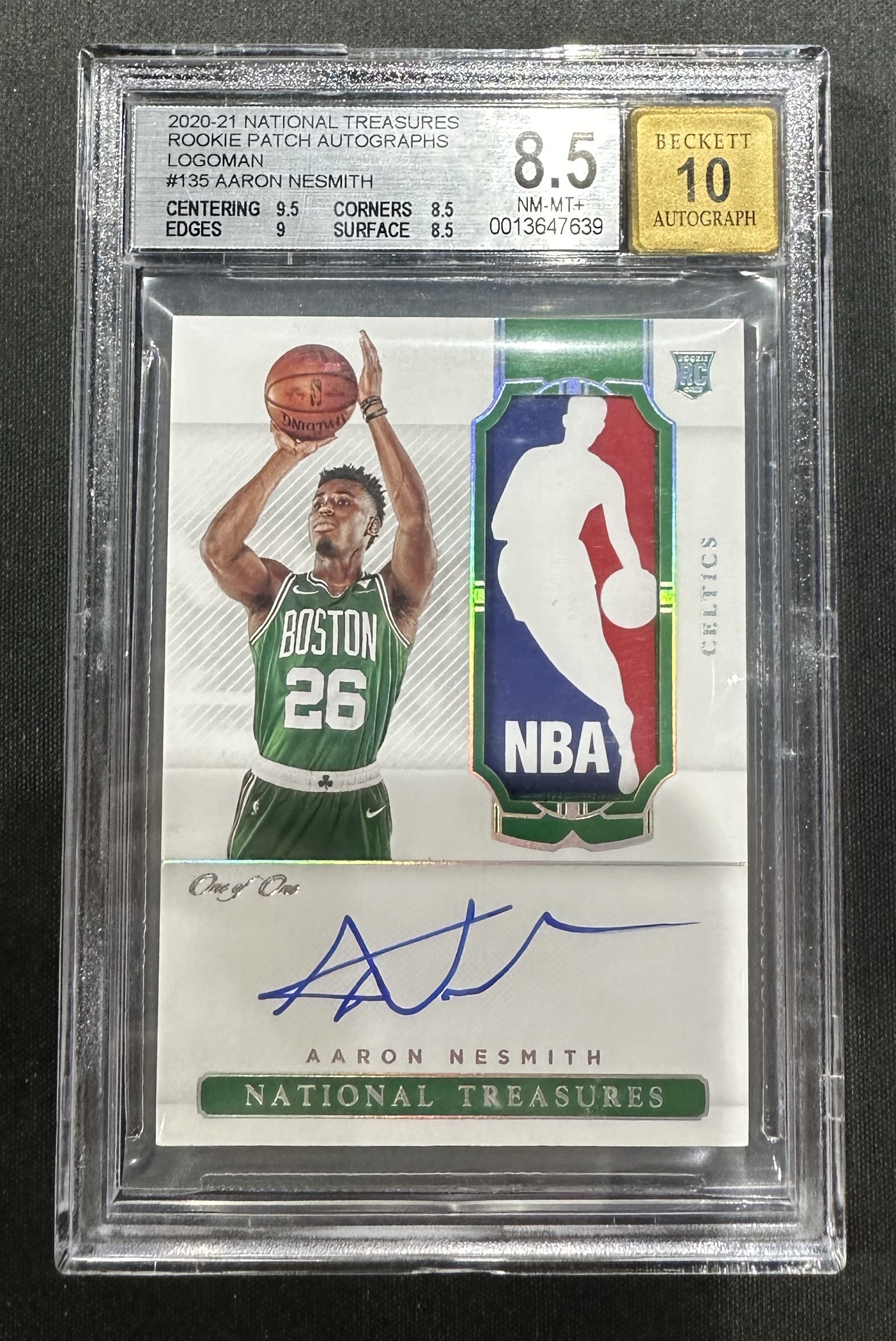 【长安代卖】2020-21 Panini National Treasures Aaron Nesmith 国宝 凯尔特人 新秀RC 阿龙内史密斯 新秀logoman签字 RLA 一编一 1/ ...