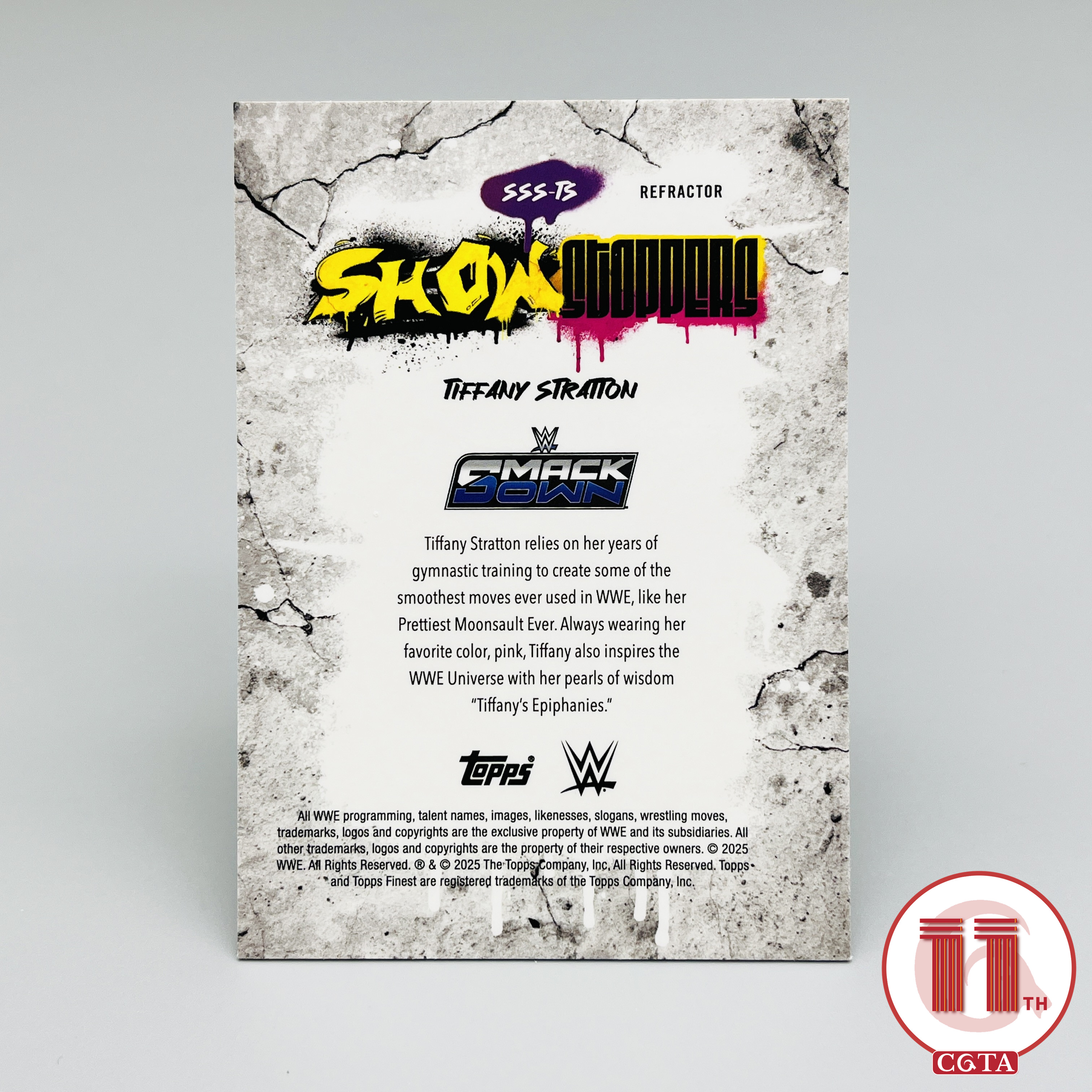 【CGTA】2025 Topps Finest WWE 蒂芙尼斯特拉顿 银折 Showstoppers 终结者特卡 Tiffany ...