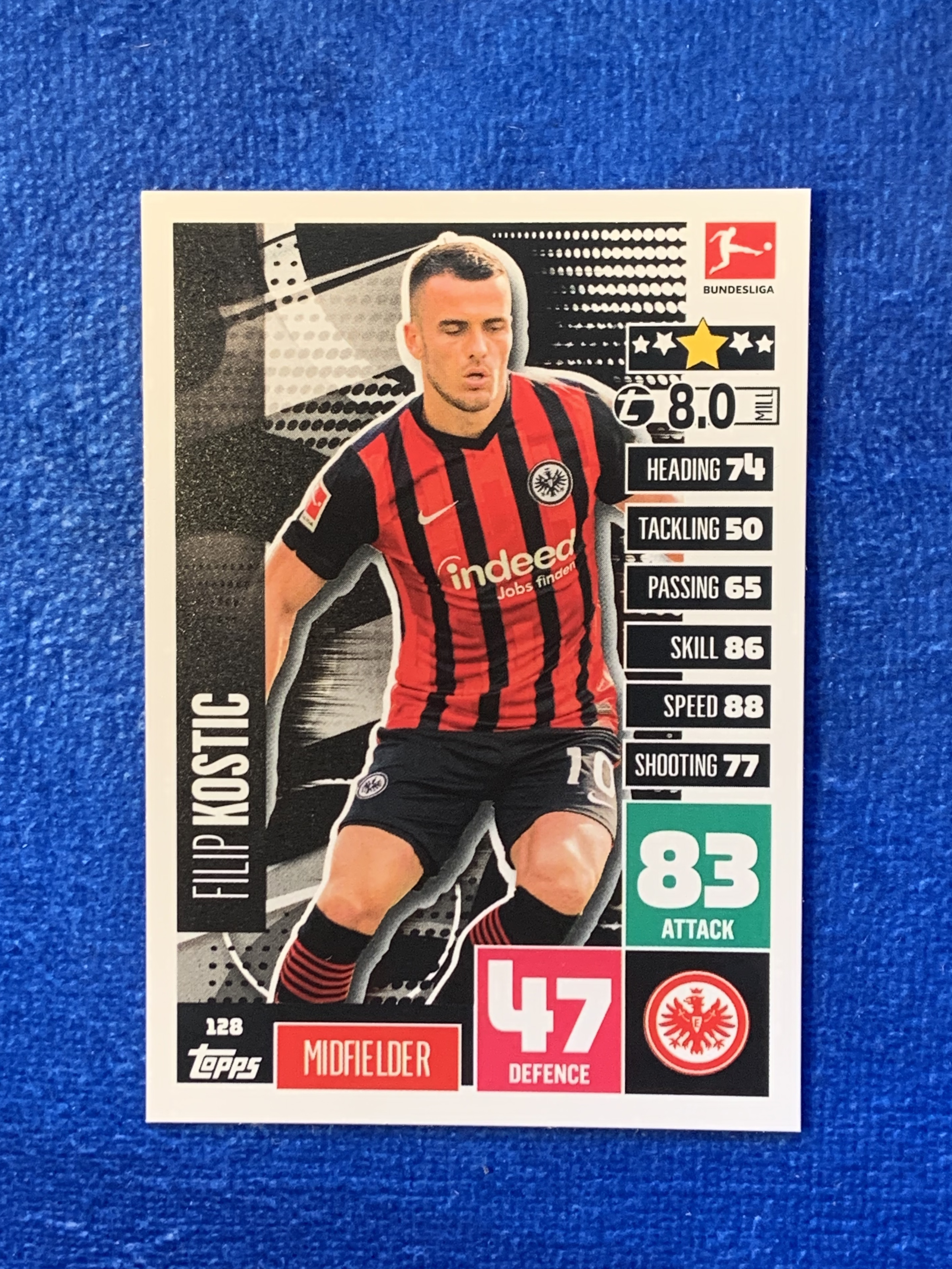 2020-21 Topps Bundesliga Filip Kostic 德甲 法兰克福Frankfurt 科斯蒂奇 塞尔维亚Serbia ...
