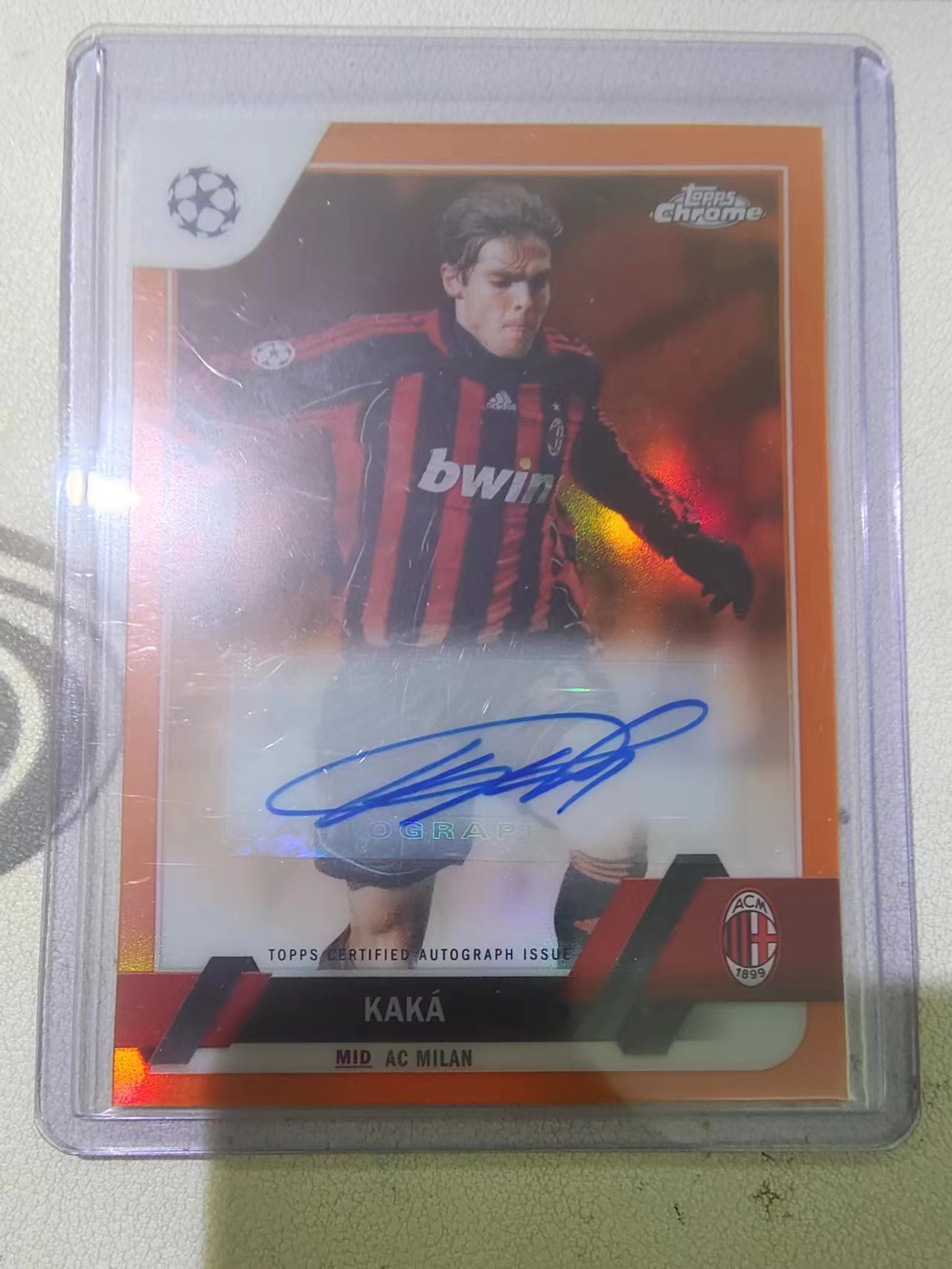2022-23 Topps Chrome KAKA 欧冠 AC米兰 卡卡 11/25编 完美签字签名 橙折 情怀必备 （梦煜接代卖）（潘卫华m) 卡淘