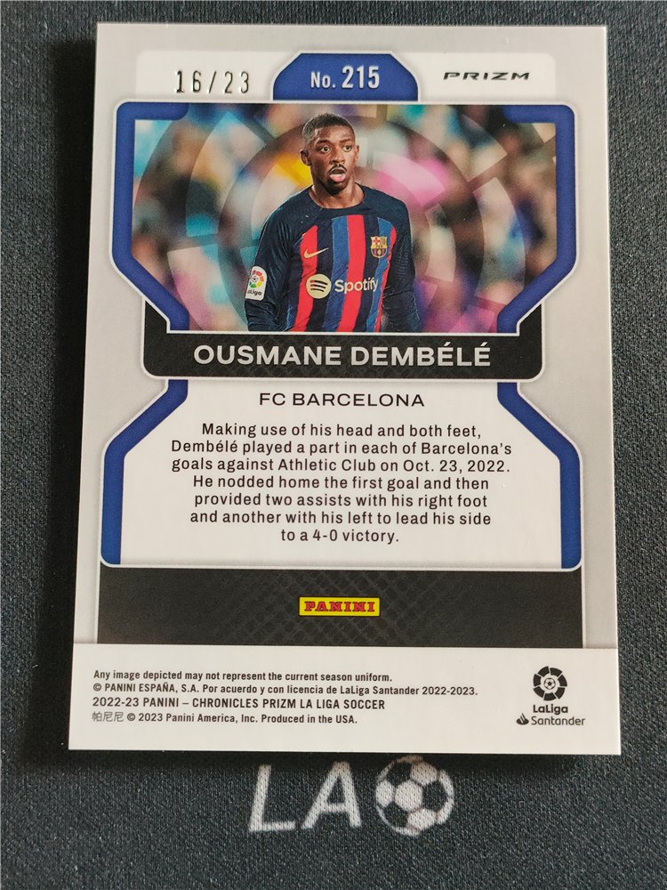 【LA足球】2022-23 Panini Chronicles Ousmane Dembele 编年史 巴萨 巴塞罗那 登贝莱 法国 ...