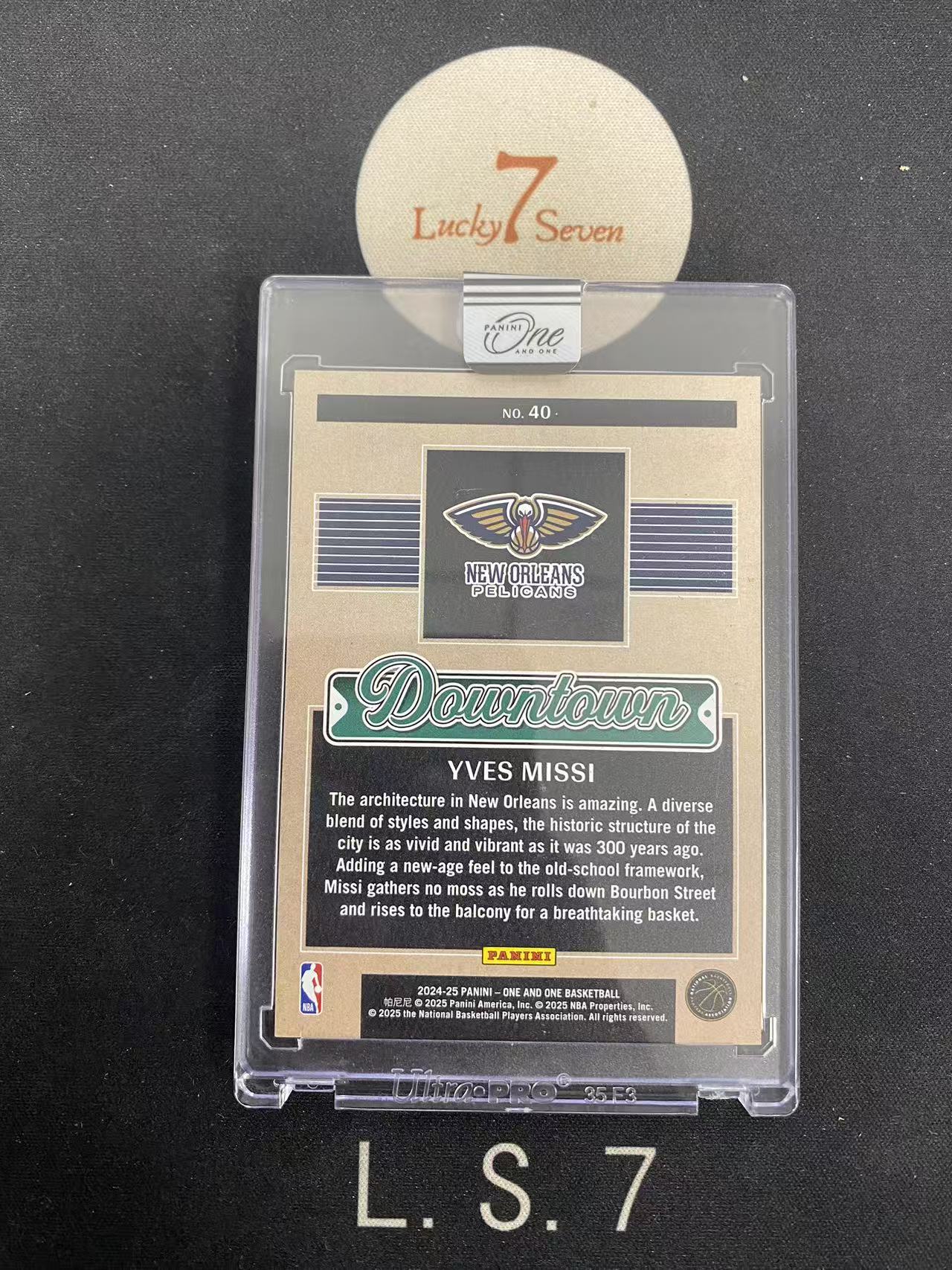 2024-25 Panini One and One Yves Missi RC LS7拍卖 OAO 鹈鹕 新秀 米西 Downtown 特卡 大比例 原封砖 XB1 卡淘