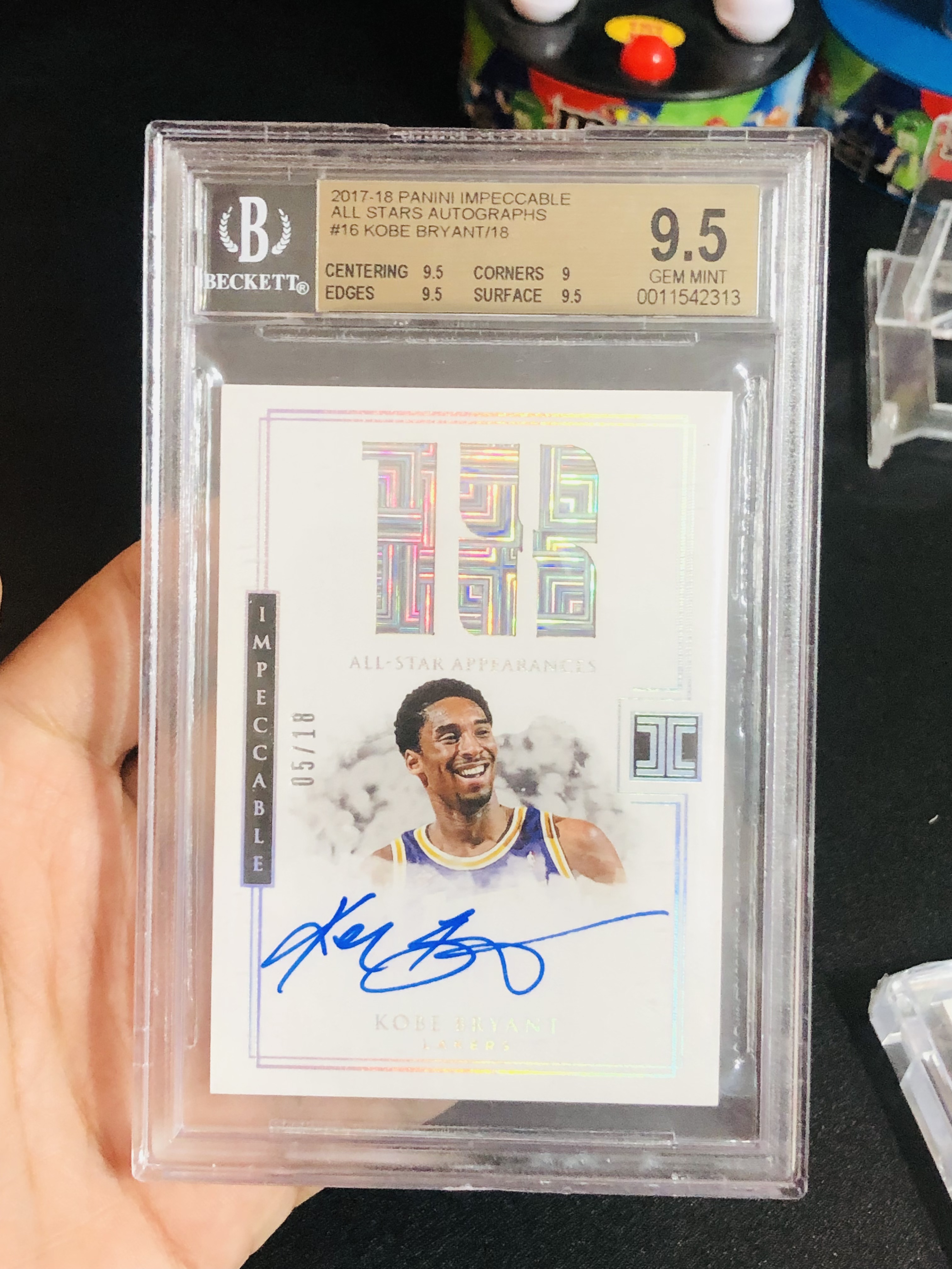 【喷子拍卖】2017-18 panini impeccable Kobe Bryant 小真金白银 科比 布莱恩特 全明星 数据 签字 数据编 ...
