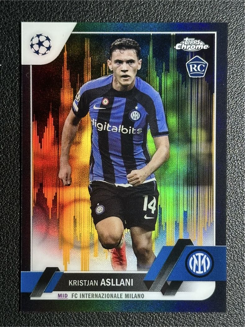 2022-23 Topps Chrome Kristjan Asllani RC 阿斯拉尼 30编 新秀RC 黑金折 卡品如图 看清下拍 卡片 ...