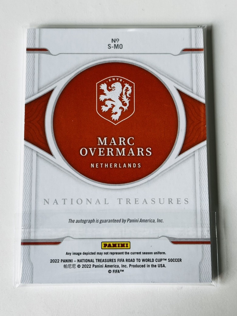 2022 Panini National Treasures Marc Overmars 阿贾克斯 阿森纳 巴萨 边路飞翼 奥维马斯 亲笔签名 ...