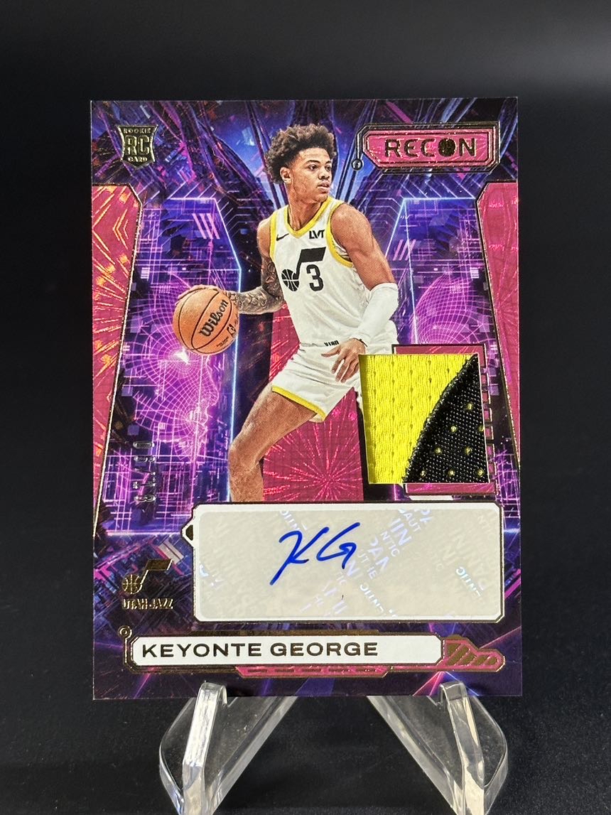2023-24 Panini Recon Keyonte George RC 基昂特乔治 猪猪侠 爵士 新秀 06/18编 RPA 签字 双色 ...
