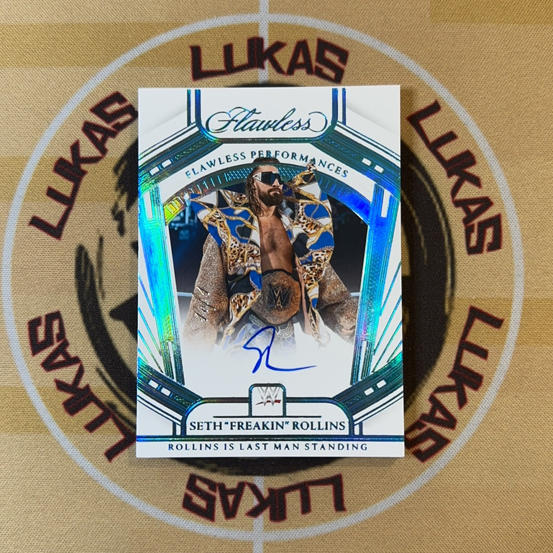 撸卡厮 Lukas 2024 Panini 手提 Flawless WWE 罗林斯 Rollins 1/1编湖水蓝时刻签字 卡签 大比例 潜力无限 专收必备（海） 卡淘