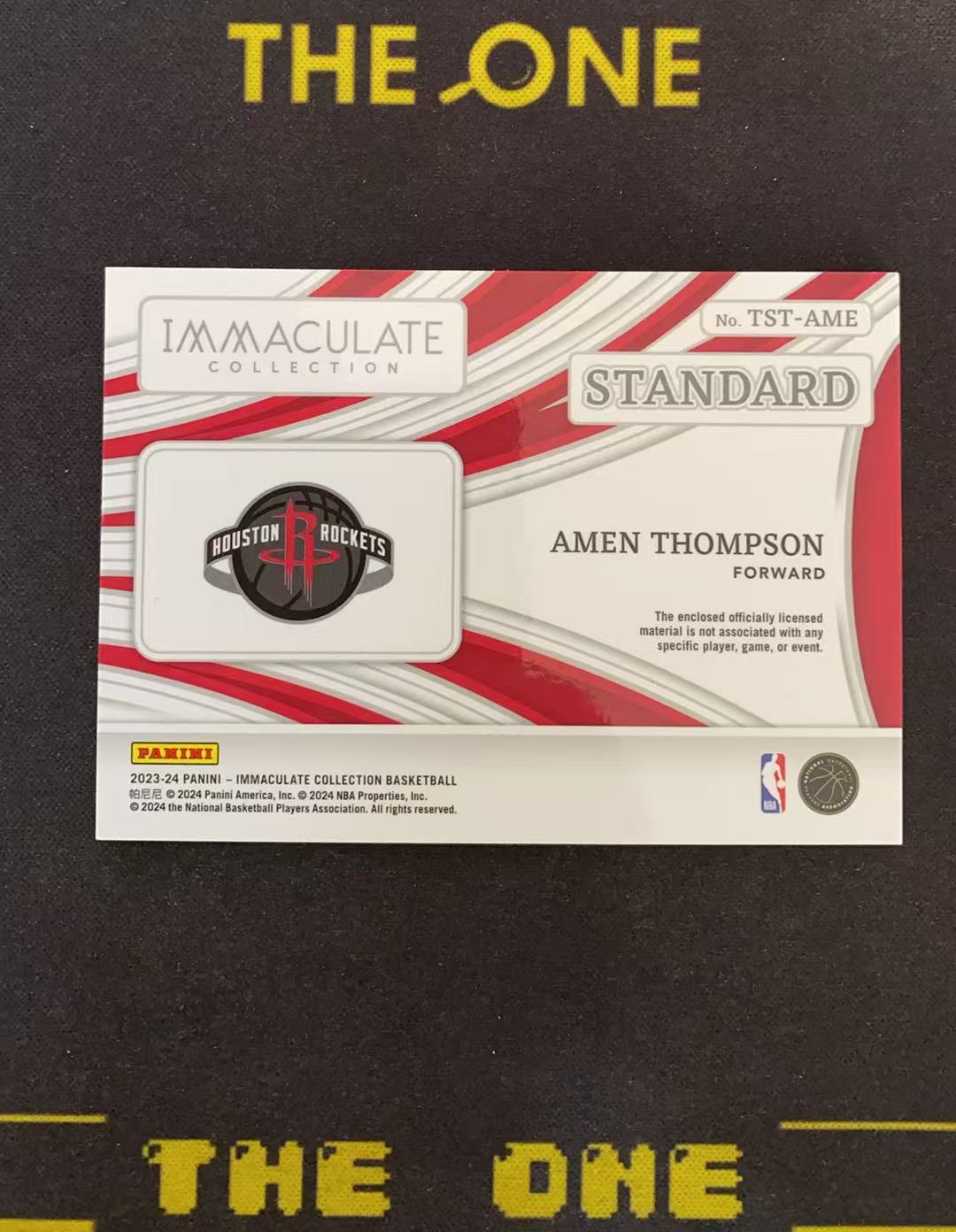 2023-24 Panini Immaculate Amen Thompson RC 【TheOne】阿门 汤普森 火箭新秀 IMM 98/ ...