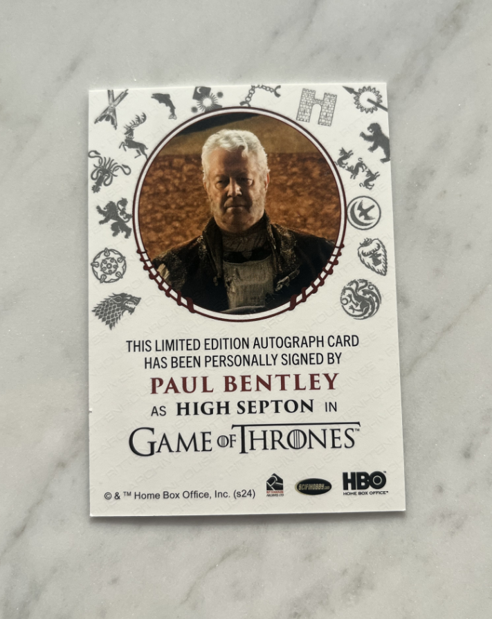 2024 Other Game of Thrones Paul Bentley HBO 权游 权利的游戏 权力的游戏 冰与火之歌 本特利 总 ...