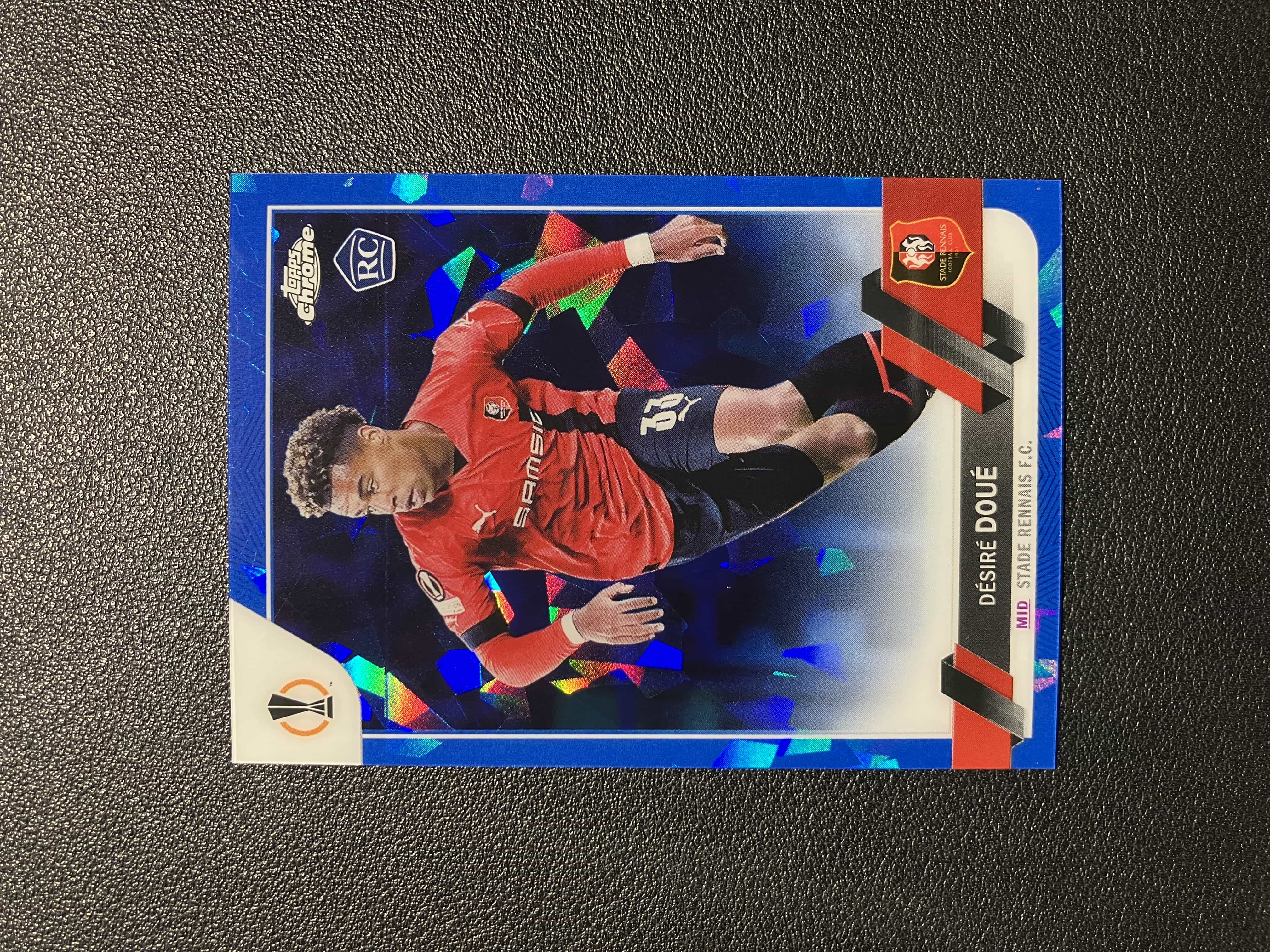 2023 Topps Chrome Désiré Doué RC 欧冠蓝宝石系列 德西雷-杜埃 蓝碎冰折 RC新秀 法国 雷恩 大巴黎 欧冠 ...