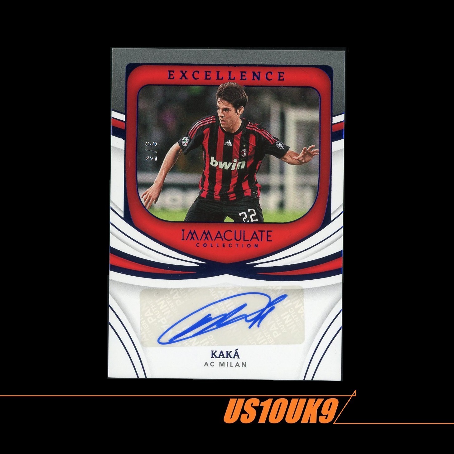 【US10-X782】2022-23 卡卡 Kaka Immaculate Excellence 镜面签字 蓝版平行 AC米兰 巴西 3/5编 ...