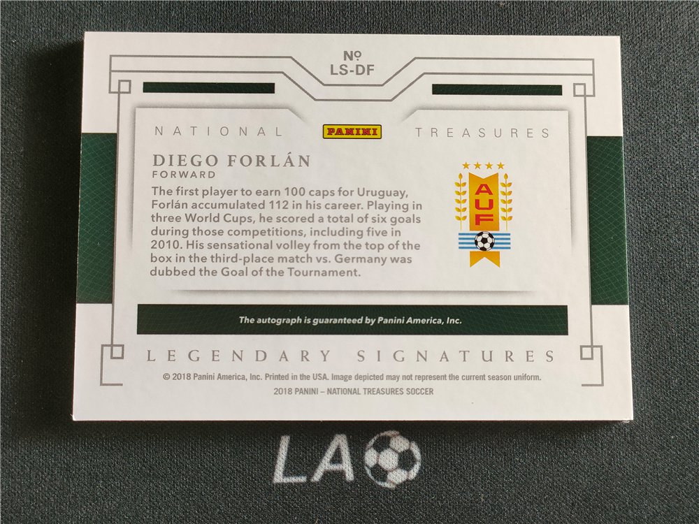 【LA足球】2018 Panini National Treasures DIEGO FORLAN 国宝 乌拉圭 迭戈 弗兰 马德里竞技 曼联 ...
