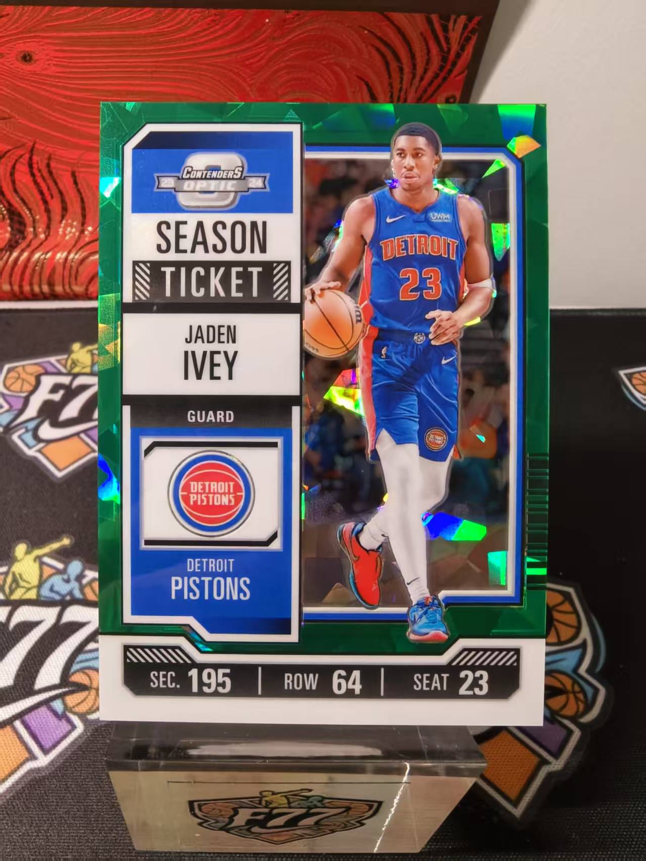 2023-24 Panini Contenders Optic Jaden Ivey 球票op 杰登 艾维 绿碎冰折 折射 5编 活塞 卡品如 ...