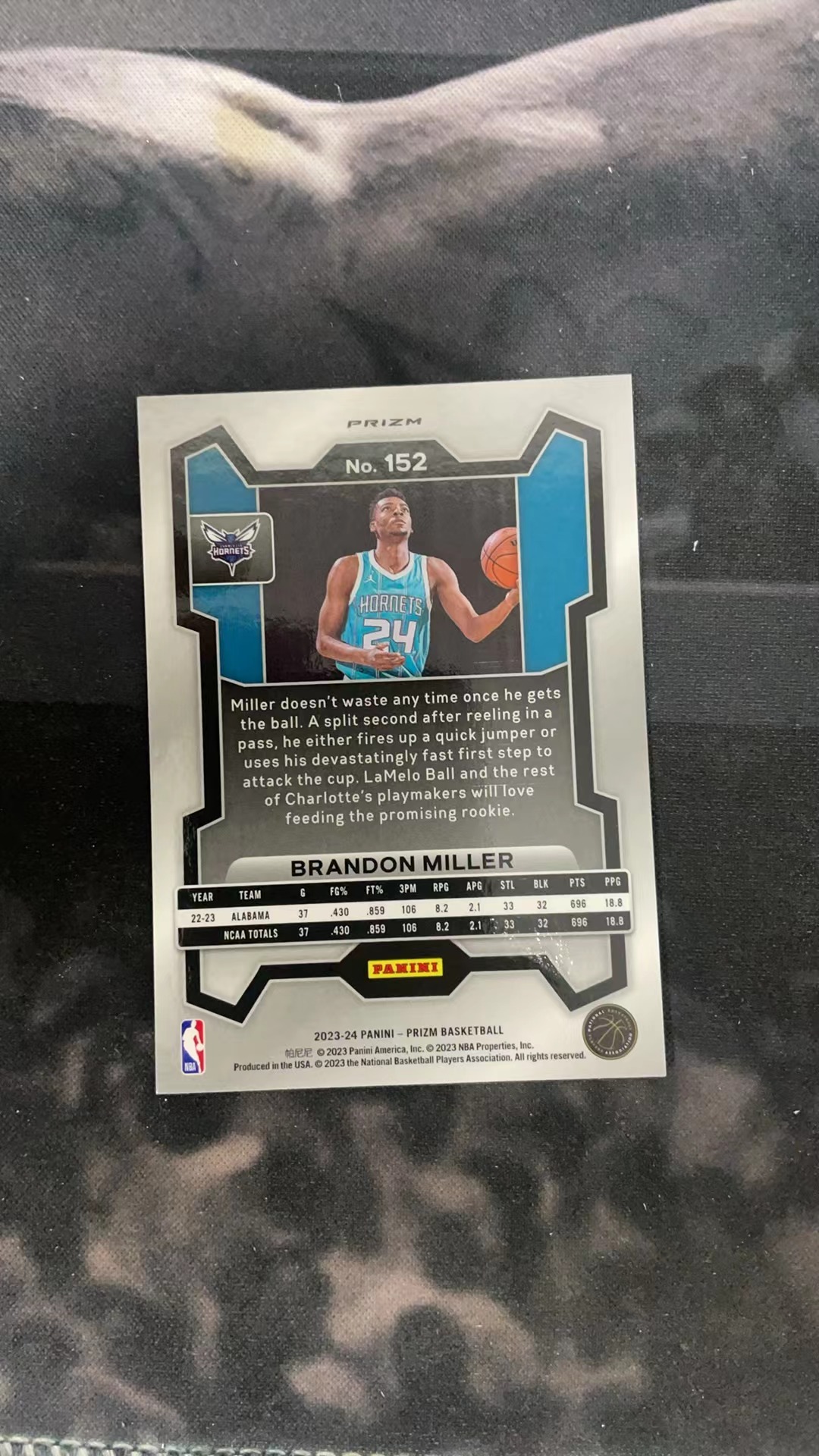 2023-24 Panini prizm Brandon Miller RC {卡C代拍} 黄蜂队 布兰登 米勒 三球队友 PRIZM系列 红 ...