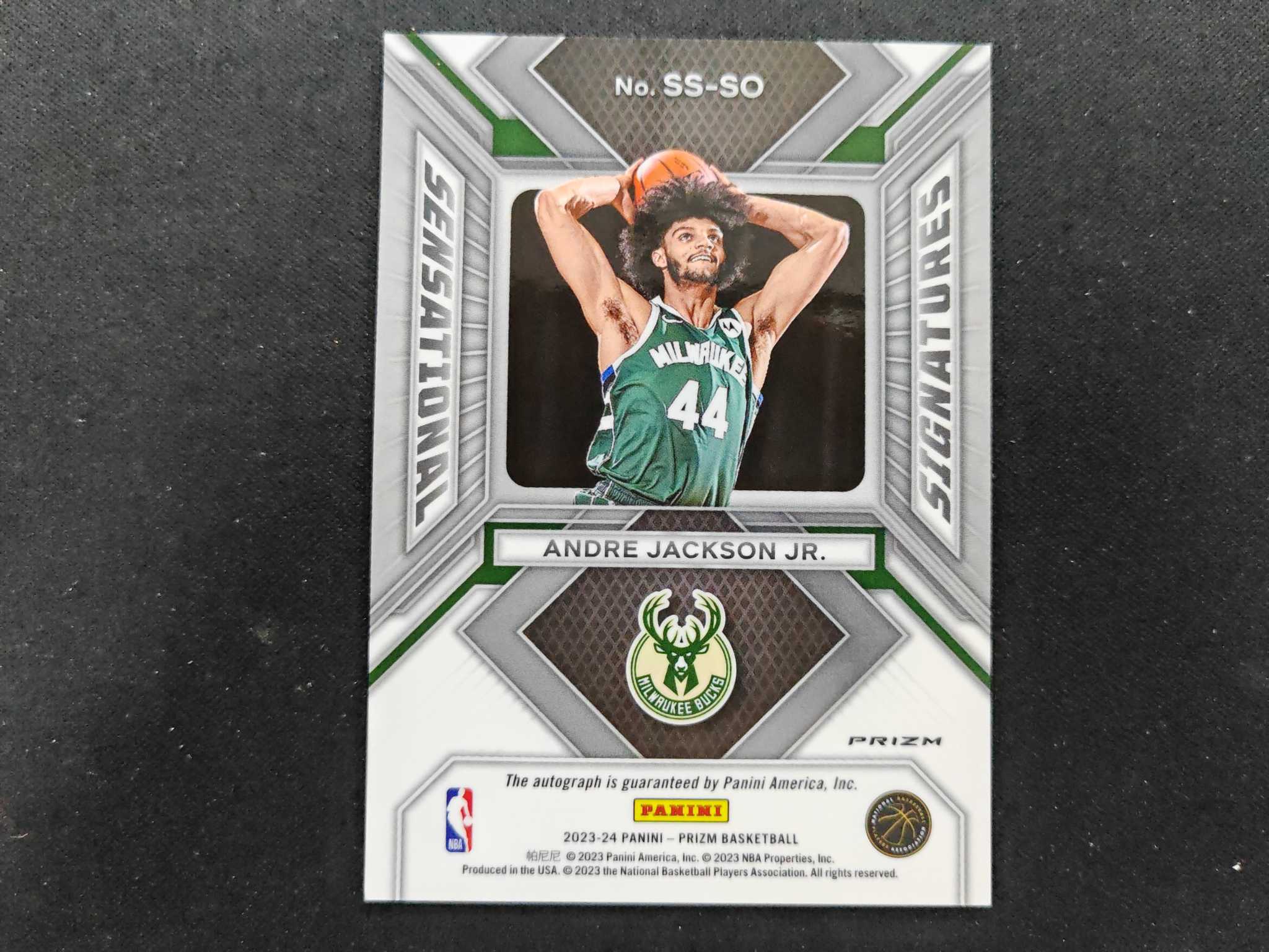 2023-24 Panini Prizm Andre Jackson Jr. RC SC球星卡 pz 新秀 雄鹿 安德烈杰克逊 银折 签字 卡 ...