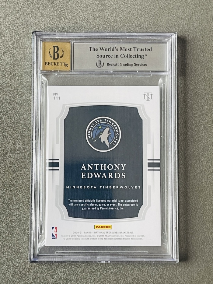2020 21 Panini National Treasures Anthony Edwards Rc 【鲸鱼卡社】tw 爱德华兹 华子