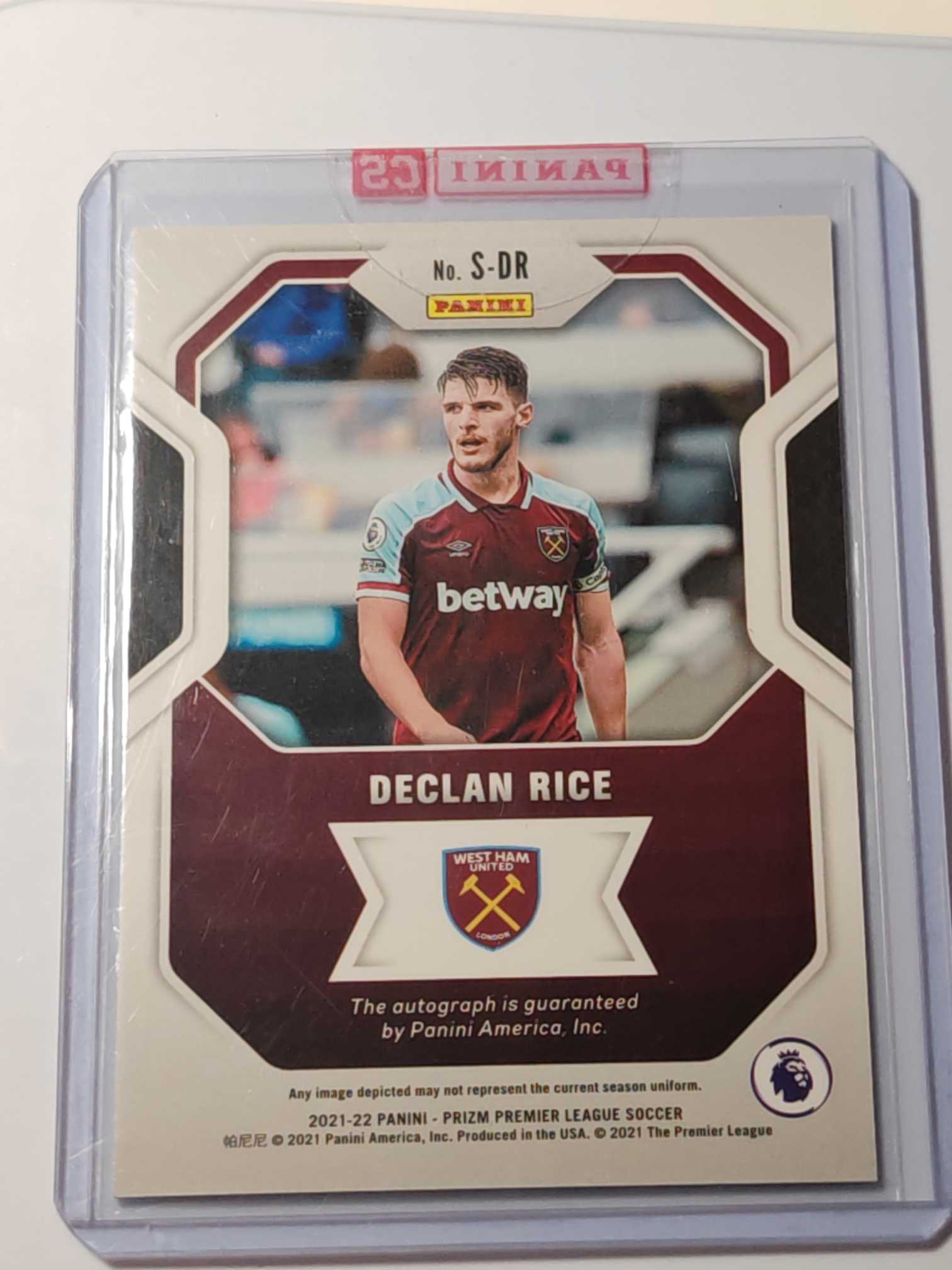 2022-23 Panini Prizm Declan Rice 欧冠 世界杯 阿斯顿维拉 英超 阿森纳 赖斯 莱斯 签字 签名 原封卡夹 卡淘