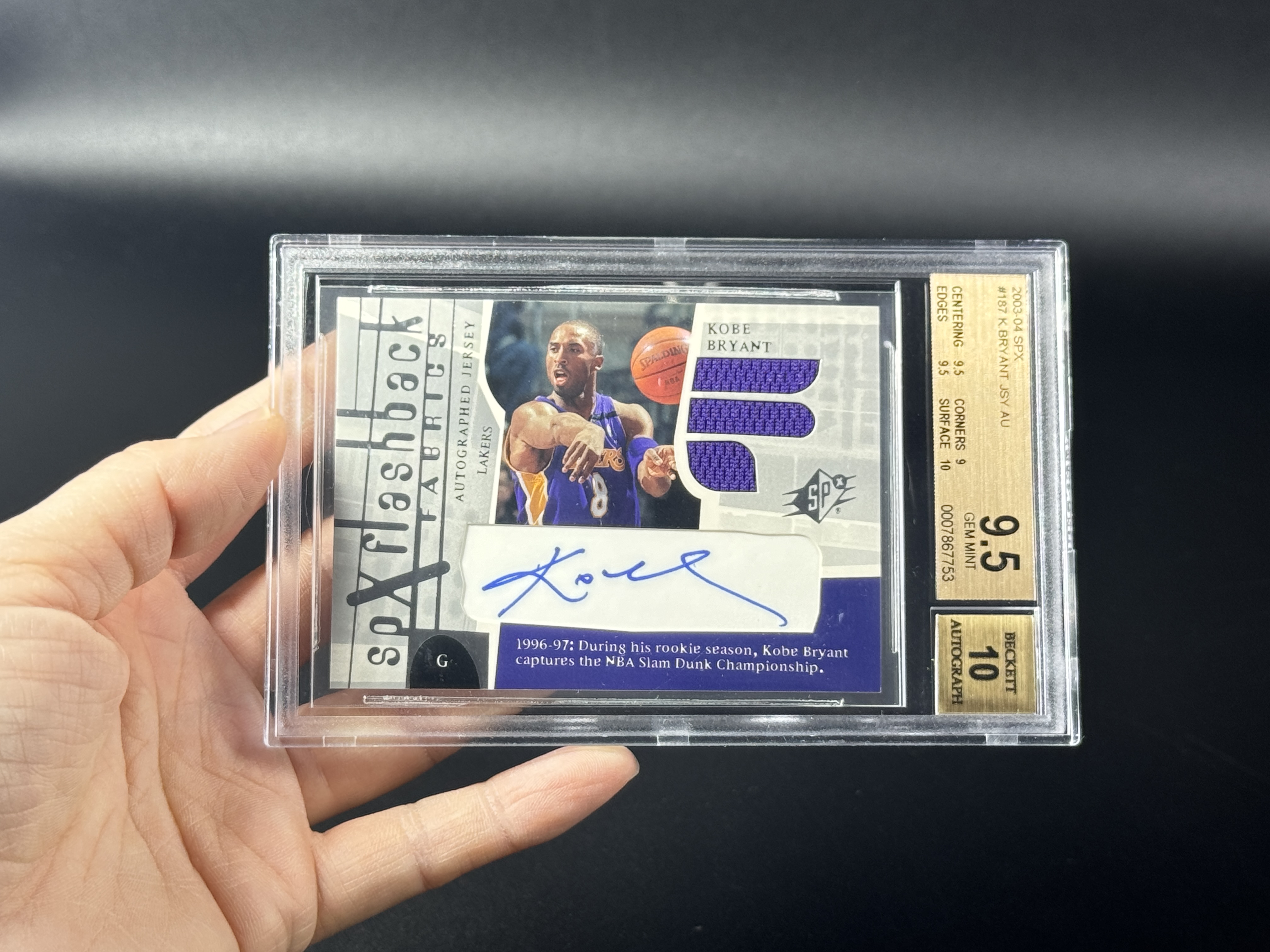 【喷子拍卖】2003-04 upper deck spx Kobe Bryant 洛杉矶湖人 科比 布莱恩特 球衣 签字 GU落场球衣 大 ...