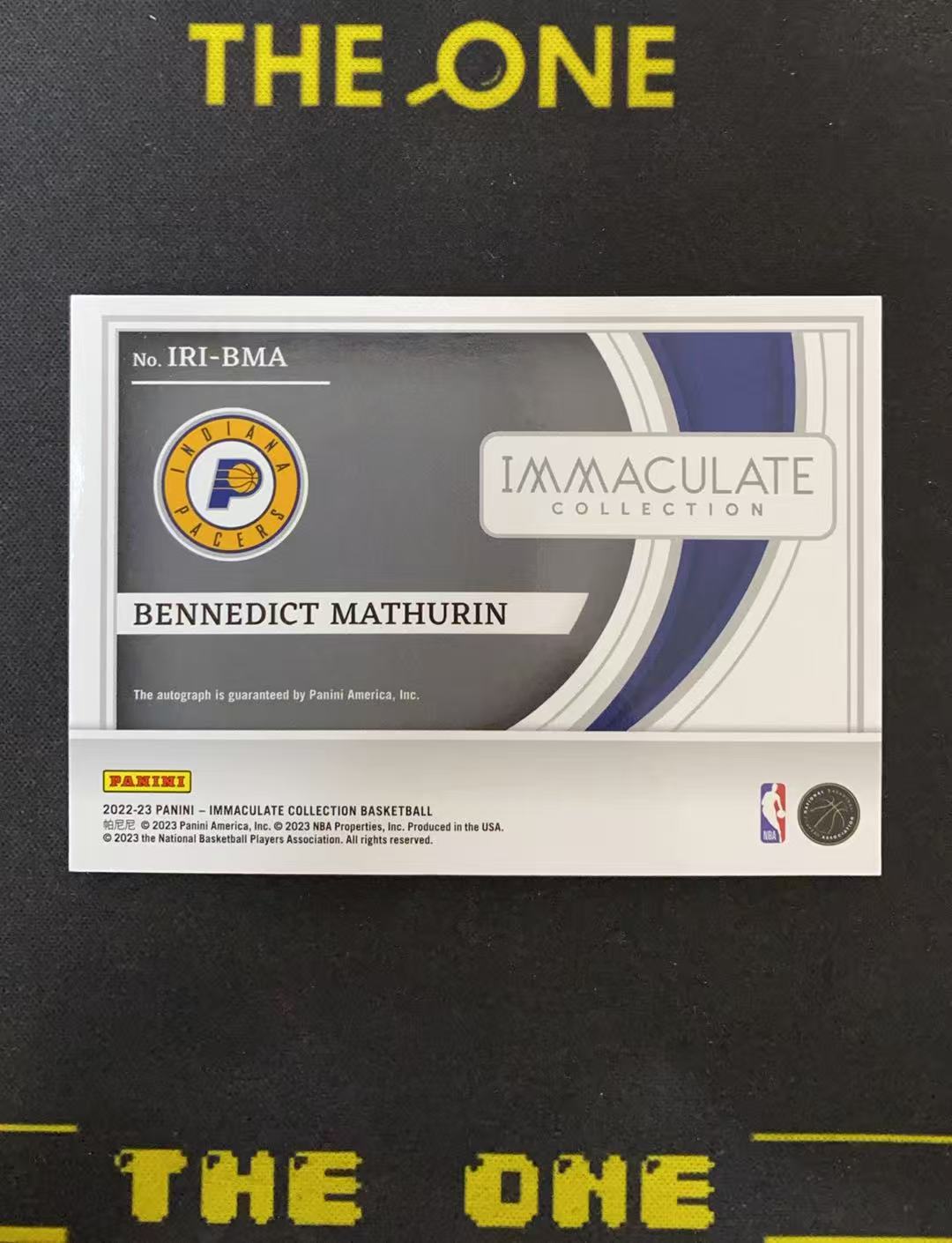 2022-23 Panini Immaculate Bennedict Mathurin RC 【TheOne】马图林 步行者新秀 IMM ...