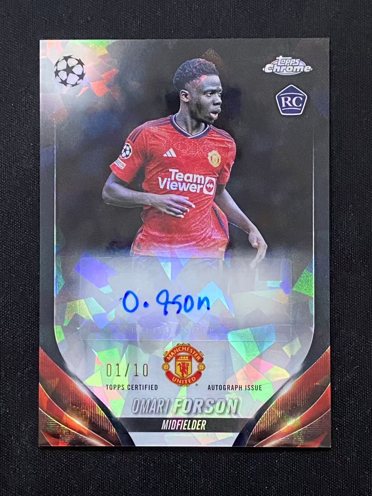 【长安代卖 截标预付80%】2023-24 Topps Chrome TC欧战蓝宝石 曼联 新秀RC Omari Forson 奥马里福森 ...