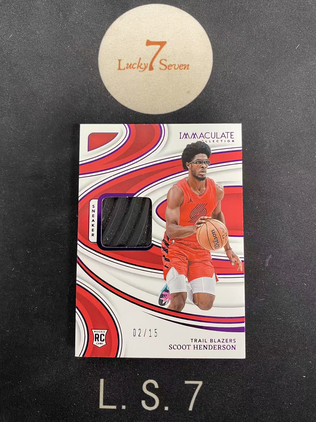 2023-24 Panini Immaculate Scoot Henderson RC LS7拍卖 IMM 开拓者 新秀 斯科特 亨德森 02/15 小窗 球鞋 切割 JY1 卡淘