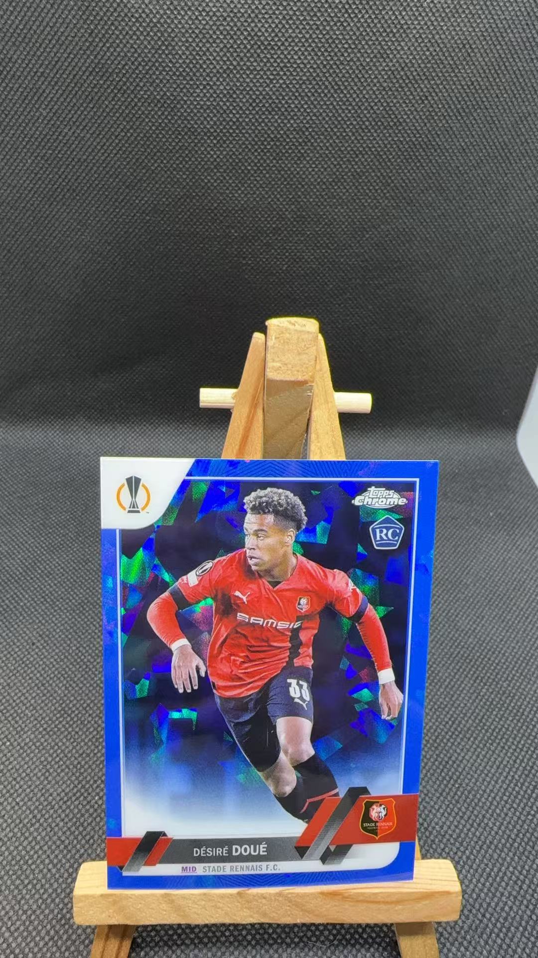 2023 Topps Chrome DESIRE DOUE 欧冠TC蓝宝石 巴黎圣日尔曼 雷恩 新秀RC 杜埃 蓝碎冰折 base 1 梦煜 ...