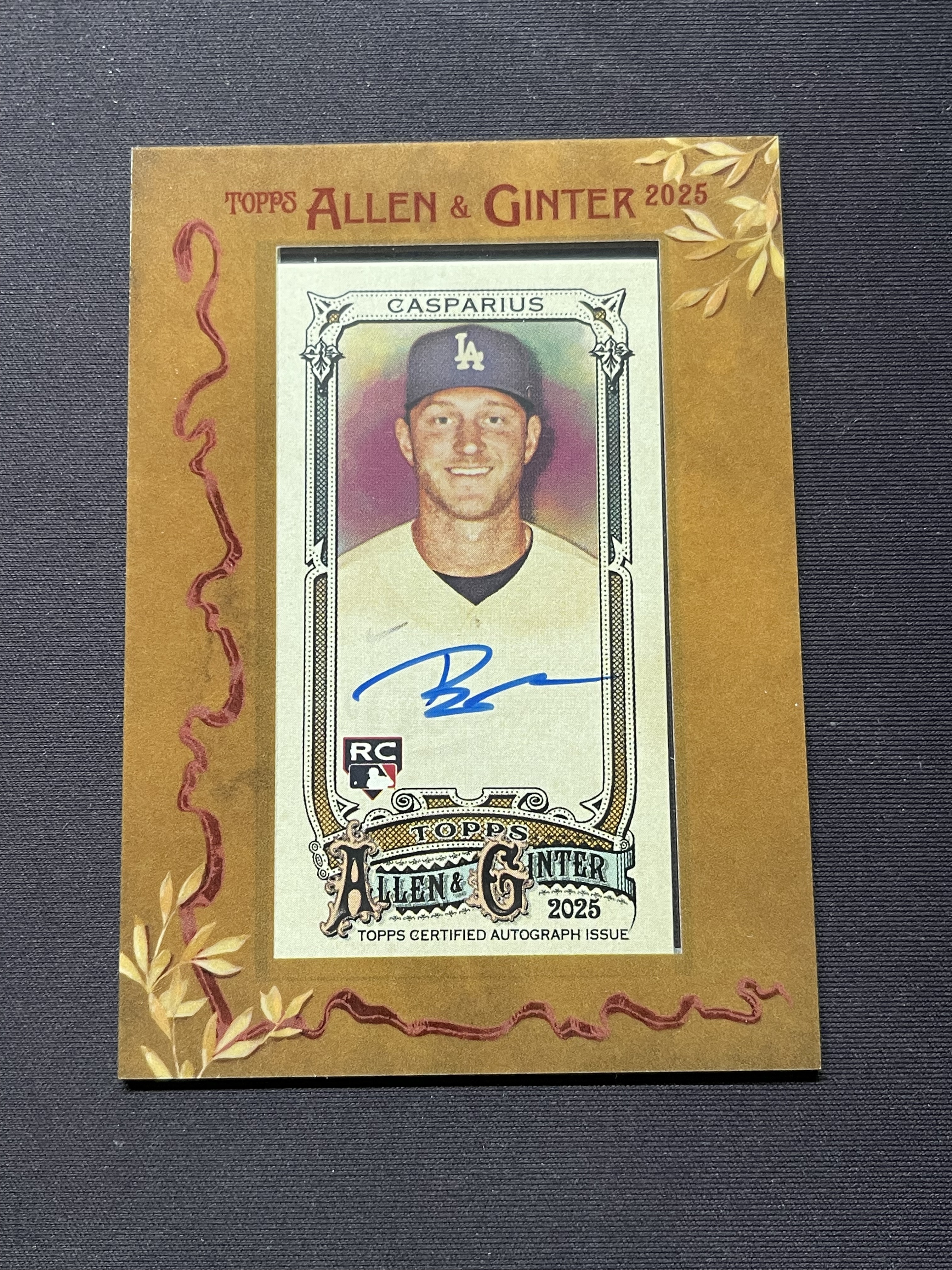 2025 Topps Allen & Ginter Ben Casparius RC 洛杉矶道奇 本·卡斯帕里乌斯 新秀 Mini 小卡 签字 ...
