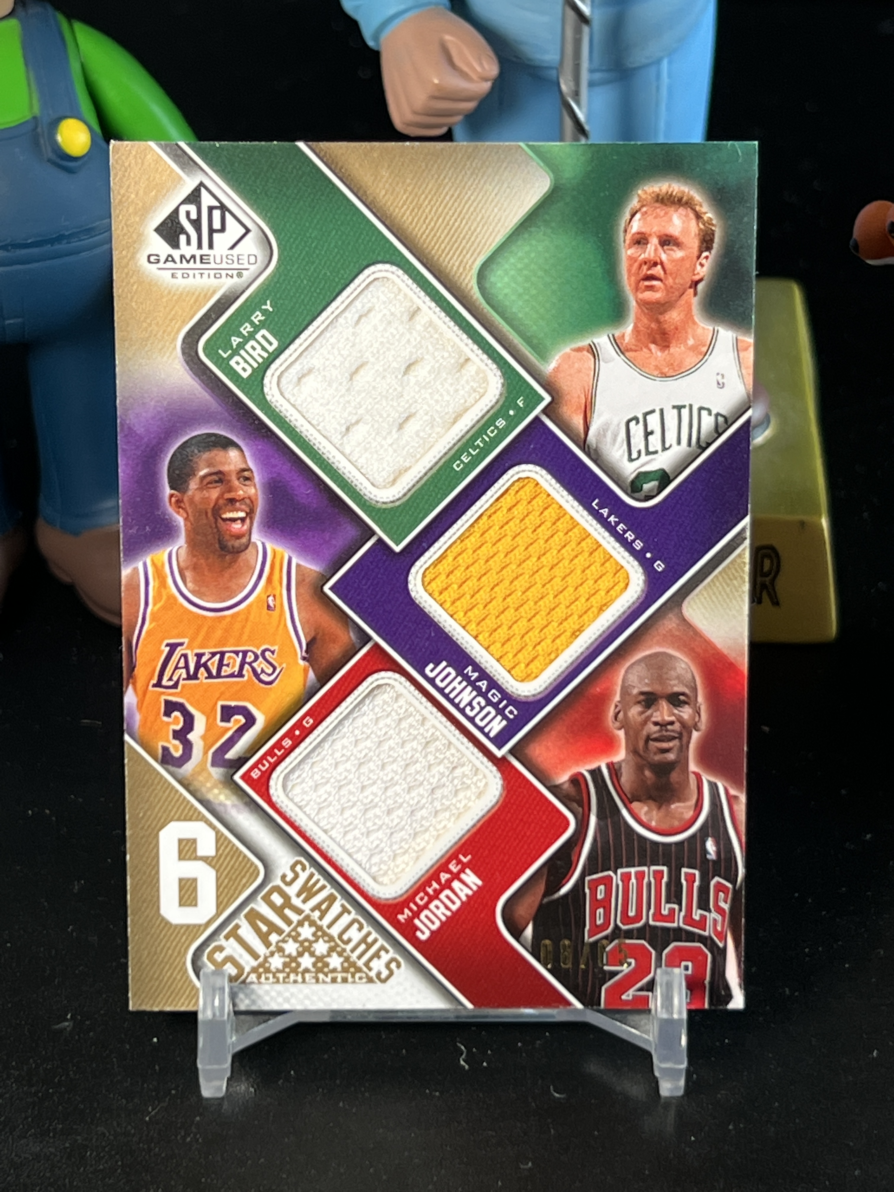 【喷子拍卖】2009-10 Upper Deck SP Star Swatches 拉里 伯德 魔术师 约翰逊 迈克尔 乔丹 大鲨鱼 奥尼尔 超人 霍华德 乔治 格文 六人 球衣 GU 专收 ...