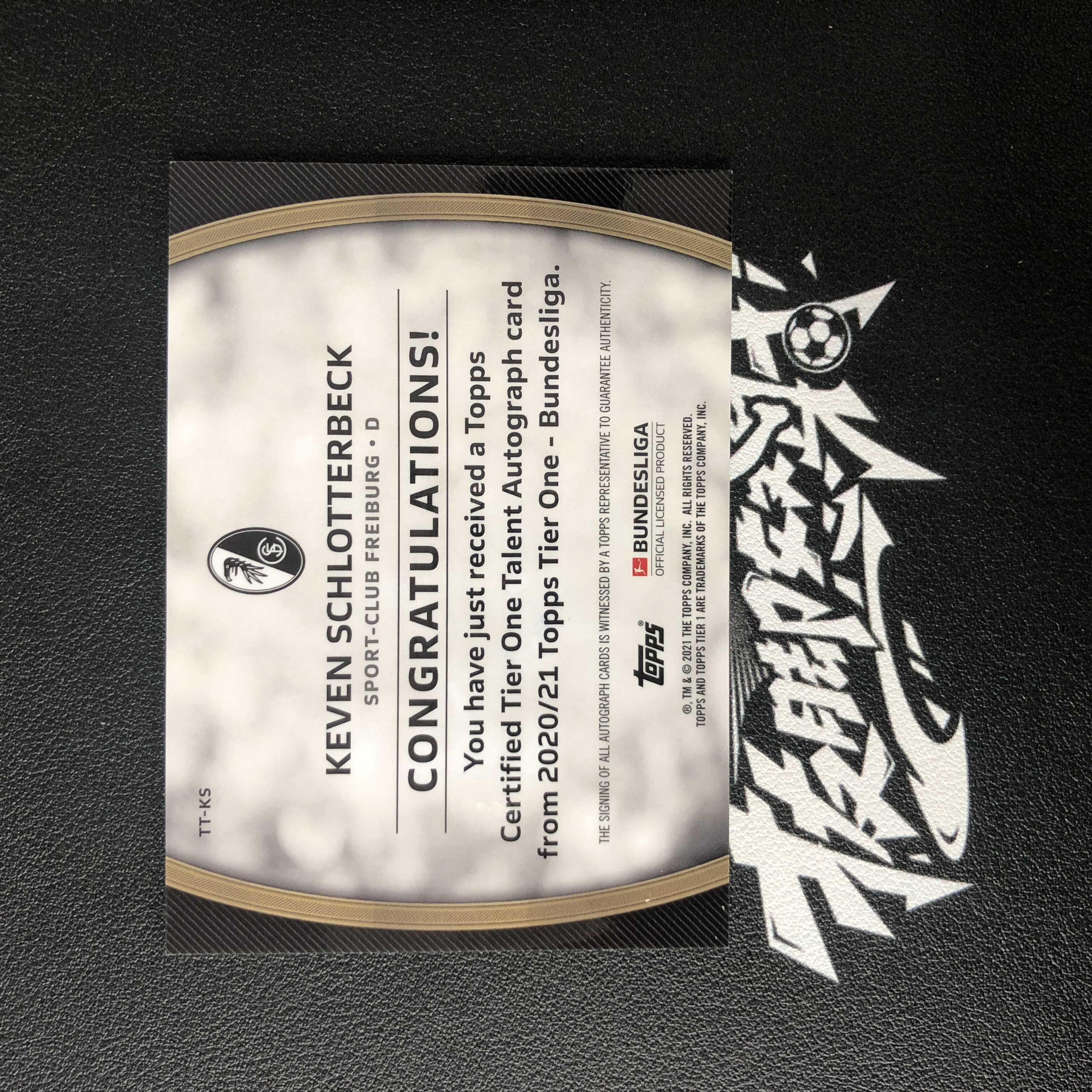 【怒射拍卖 接代卖】拔脚宇轩A13 2021 topps 德甲Keven Schlotterbeck 基文 施洛特贝克 波鸿 弗莱堡 签字 1 ...