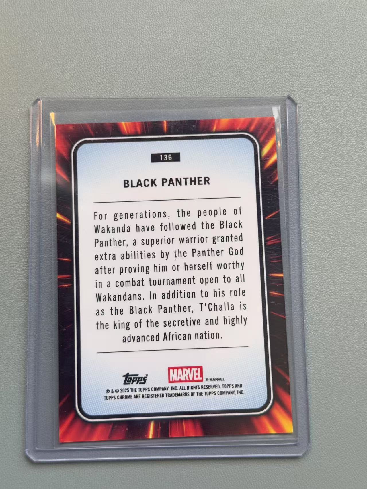2025 Topps Marvel (MCU) 漫威 Chrome 次年 【十点代拍】062/100编 大比例 BLACK PANTHER ...