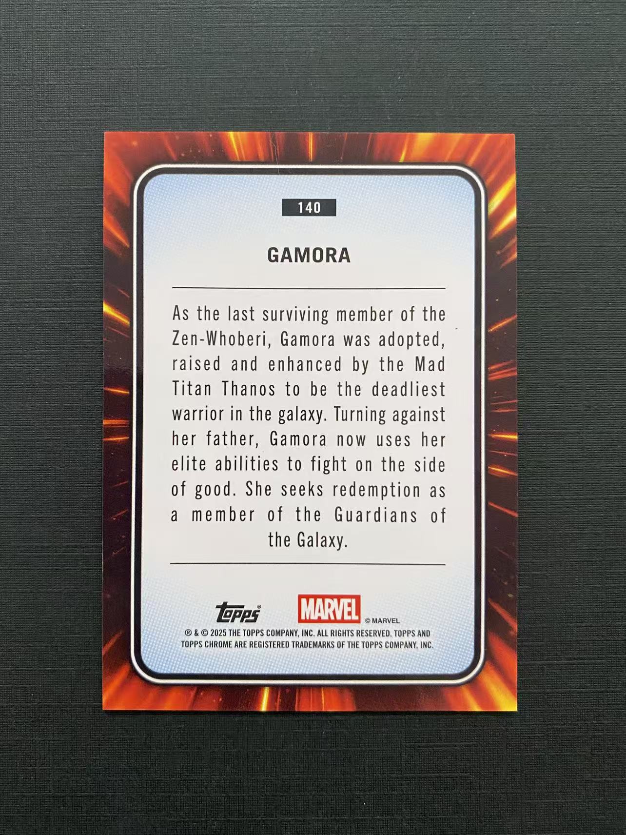 2025 Marvel Topps Chrome GAMORA TC 漫威 卡魔拉 /199编 蓝绿雨点shimmer折 折射 带编base ...