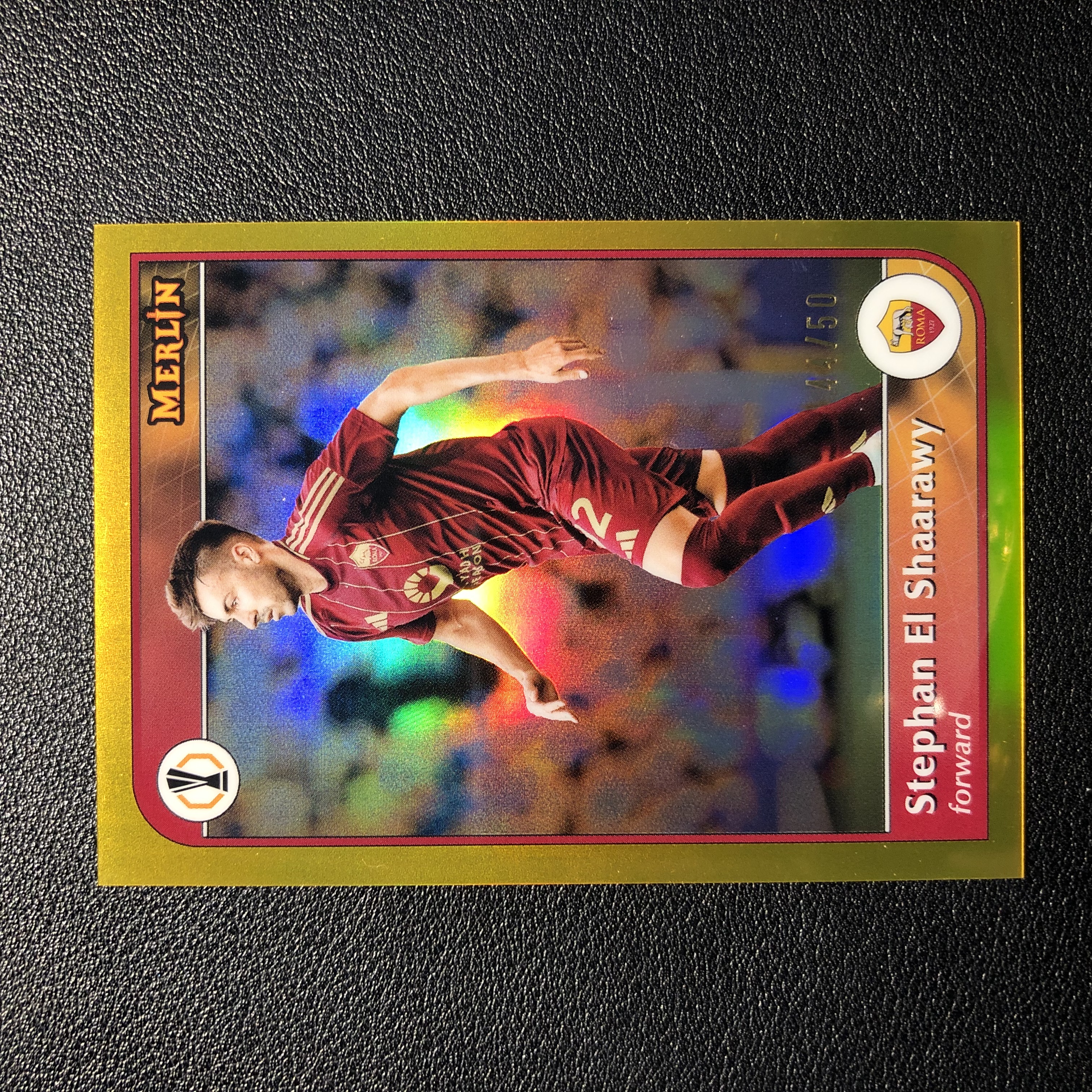 2025 Topps Merlin chrome Stephan el Shaarawy 沙拉维 44/50编 金折 罗马 欧战梅林 卡品如图 ...