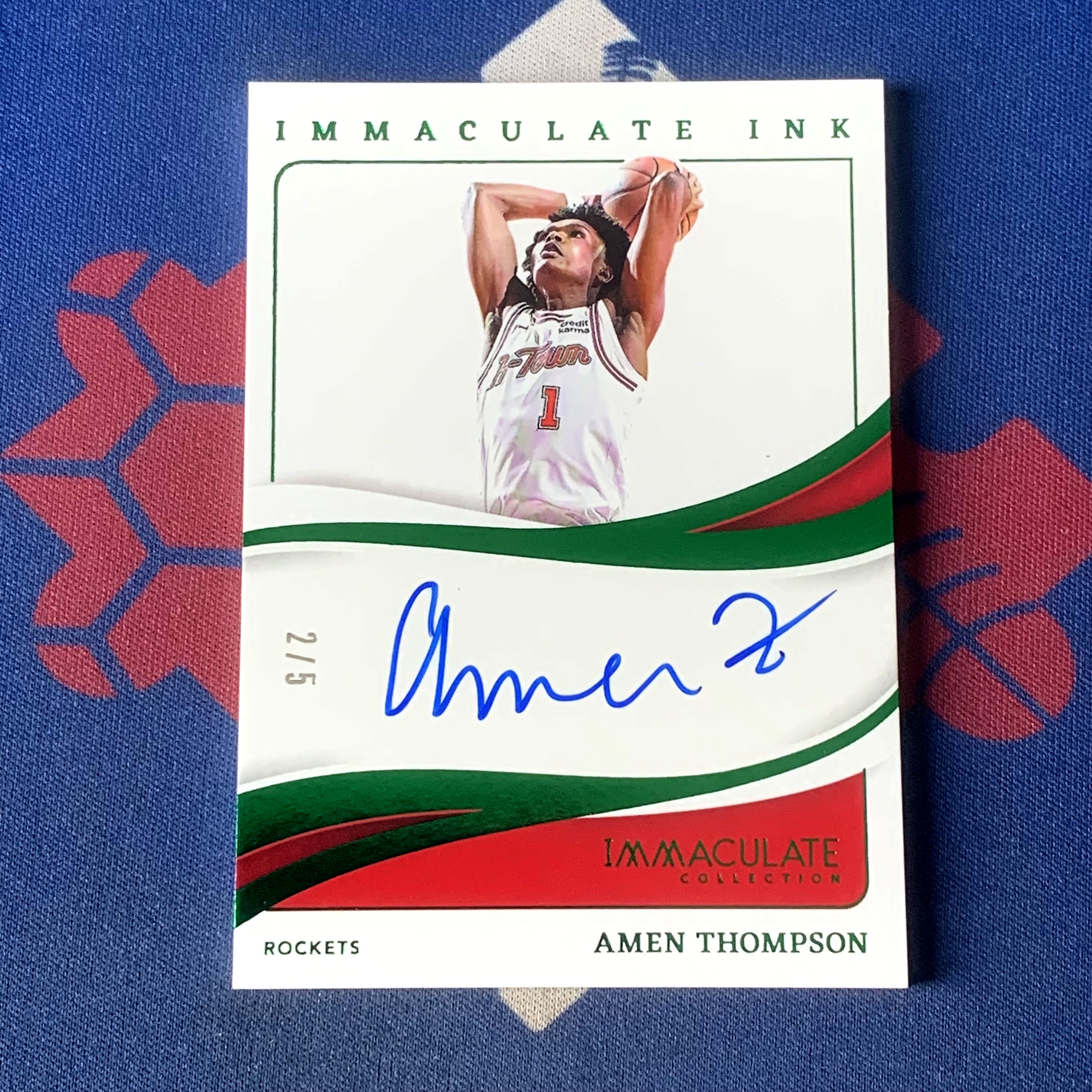 2023-24 Panini Immaculate Amen Thompson 【海宝】火箭 新秀RC 阿门汤普森 5编 绿宝石 超低编 ...