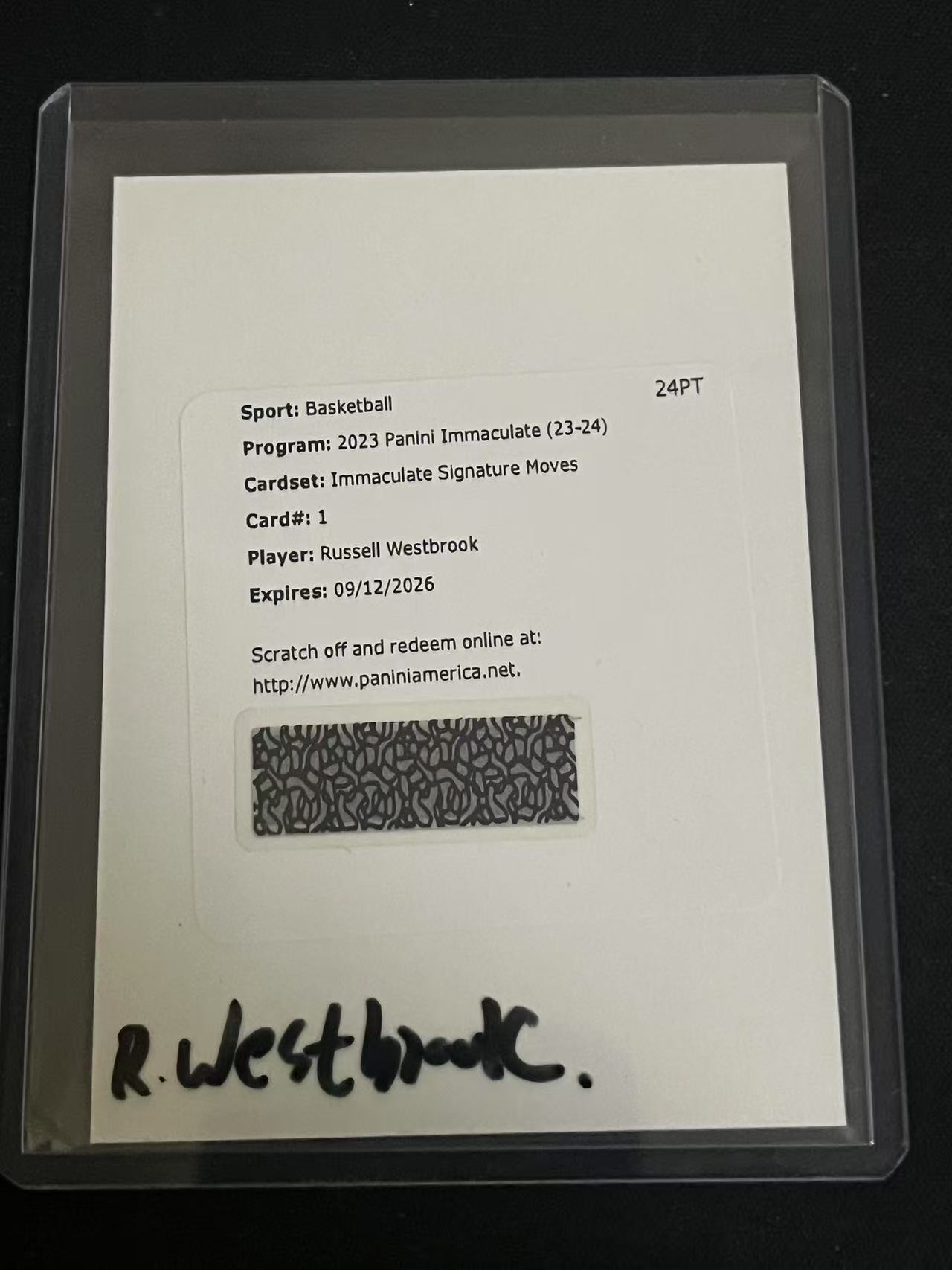 2023-24 Panini Immaculate Russell Westbrook 拉塞尔-威斯布鲁克 威少 签字 招牌动作 49编 交换 ...