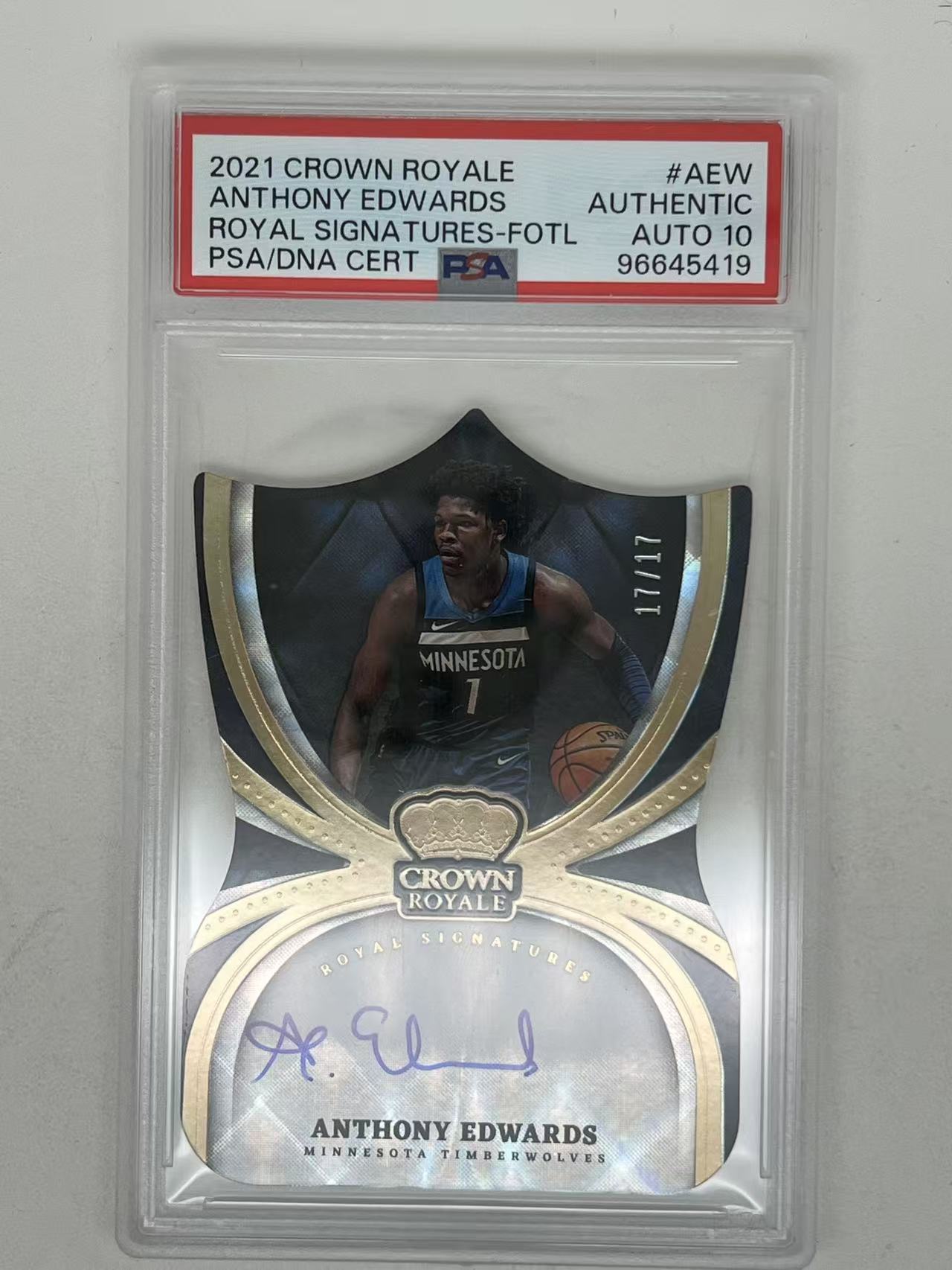 2021 Panini Crown Royale Anthony Edwards 【宁动拍卖】皇冠系列 森林狼 安东尼 爱德华兹 17/17编 ...