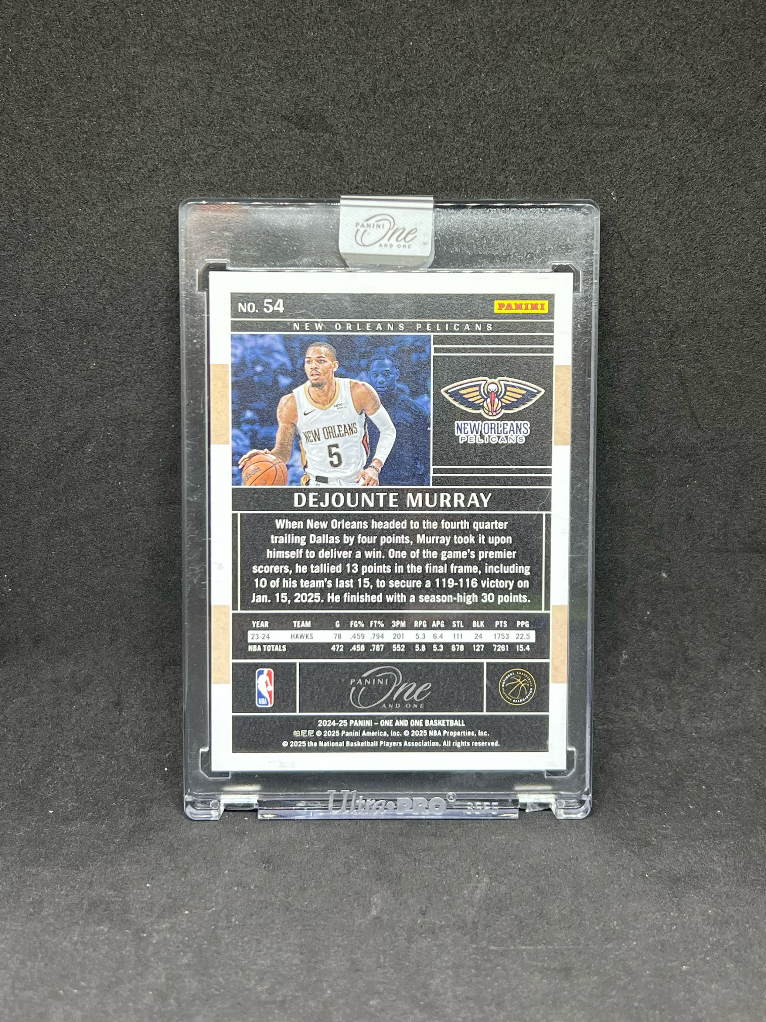 2024-25 Panini One and One Dejounte Murray RC 德章泰穆雷 06/10编金折 oao原封砖 差一位 ...
