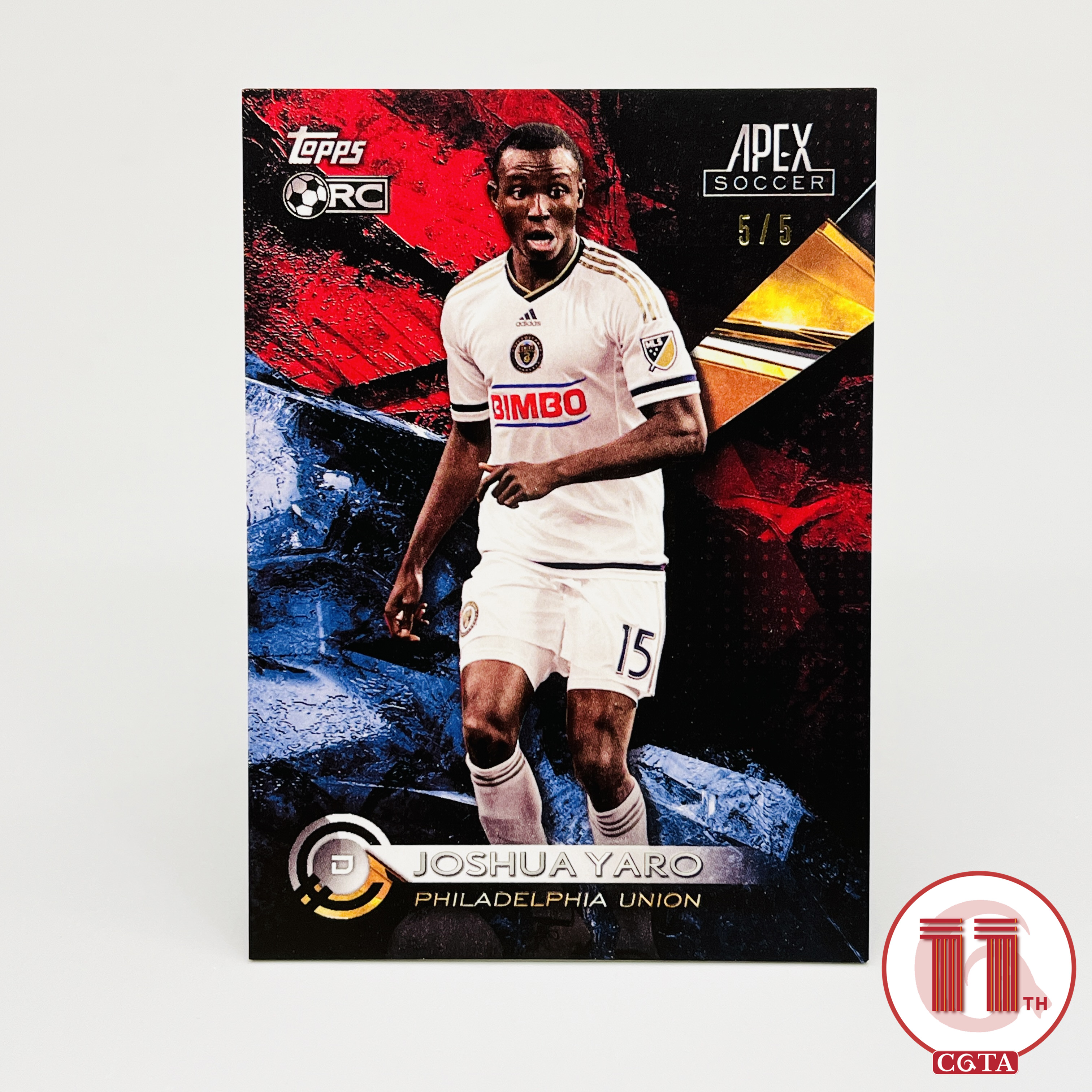 【CGTA /5 尾编】2016 Topps 美职联 MLS Apex 费城联合 乔舒亚亚罗 RC新秀 5/5编 尾编 红折base #11 ...